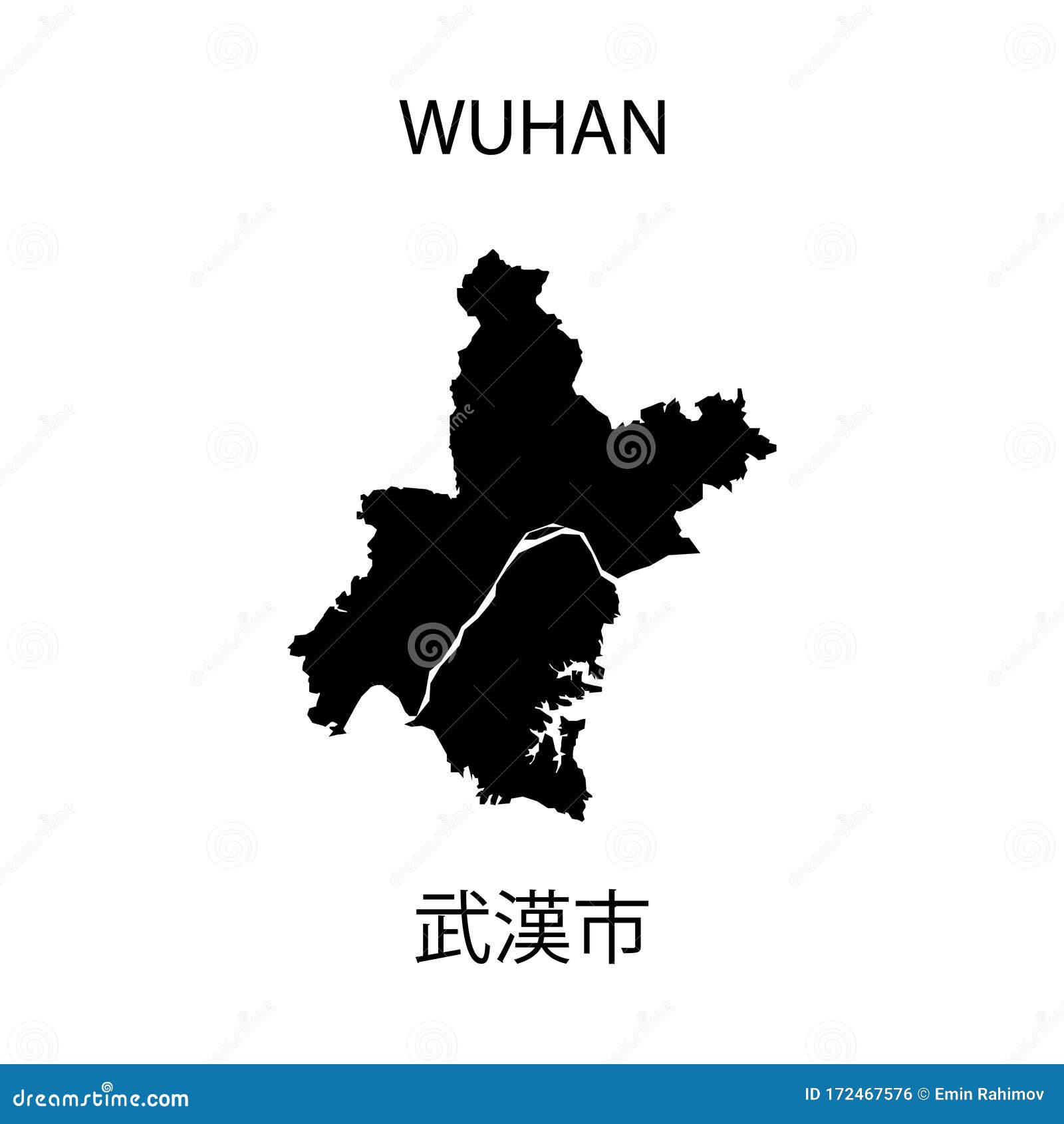 Mapa De La Ciudad De Wuhan China Se Suma a Diez Stock de ilustración ...