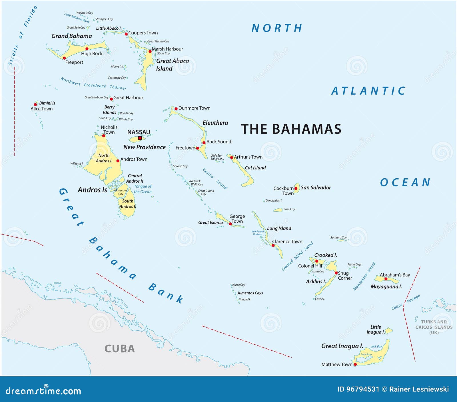 Mapa De La Commonwealth De Las Bahamas Ilustración del Vector ...