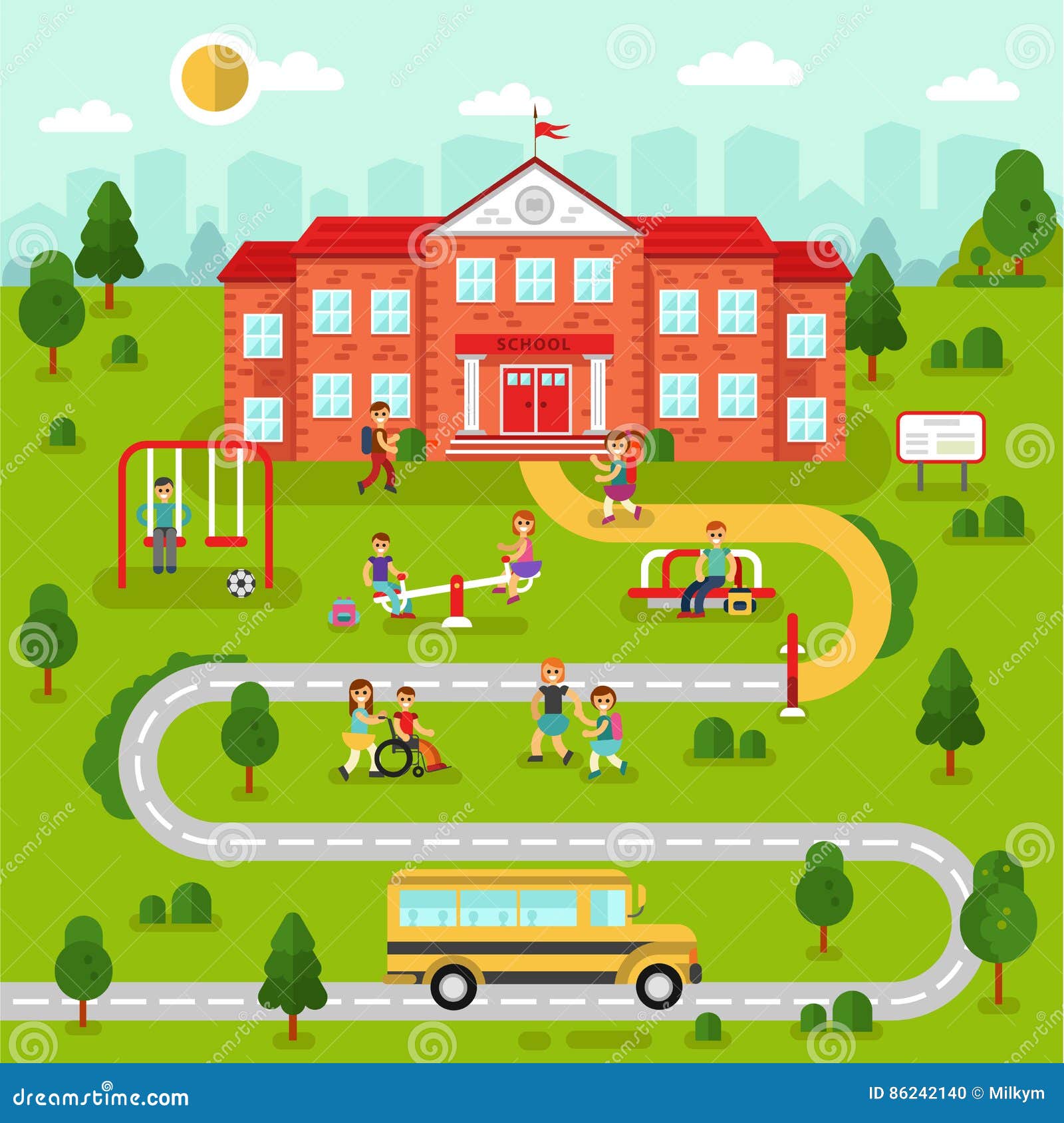 Mapa de la escuela ilustración del vector. Ilustración de bandera ...