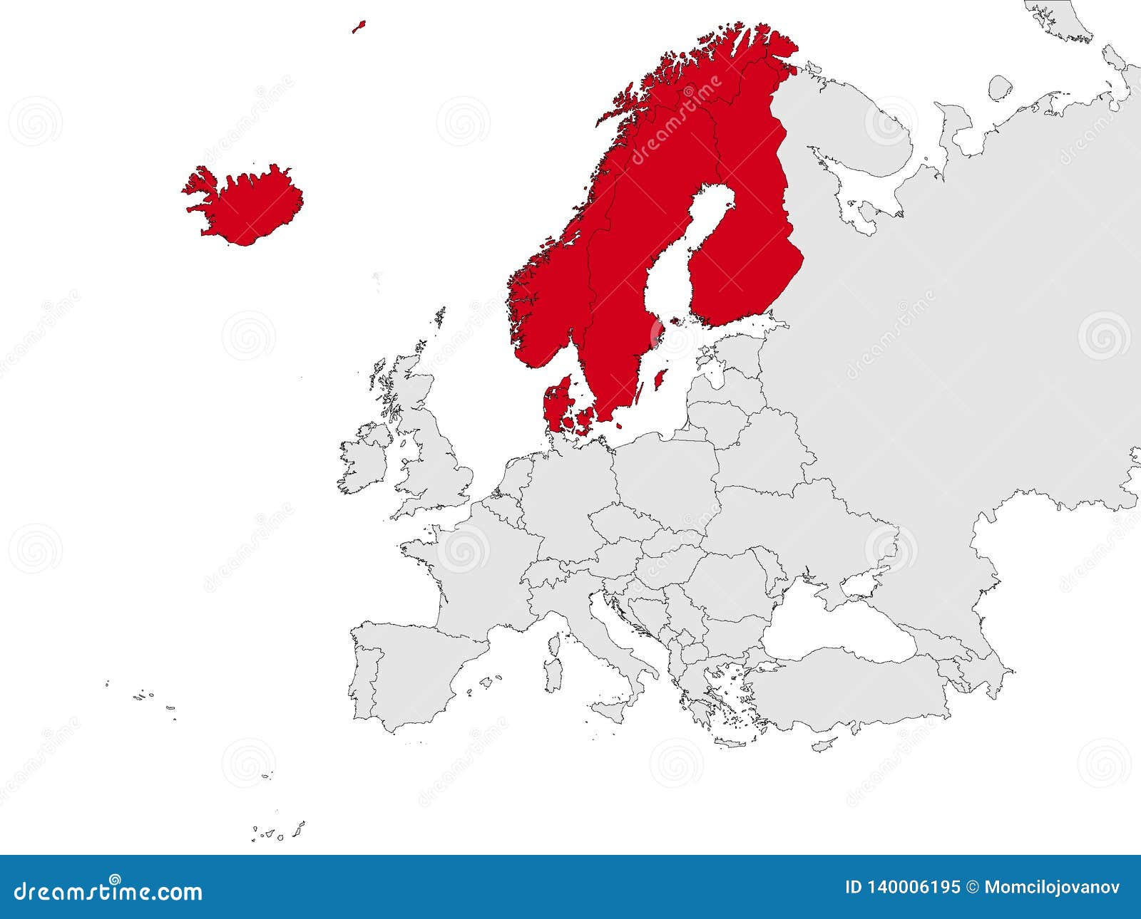 Mapa De La Europa Del Norte Ilustración del Vector - Ilustración de ...