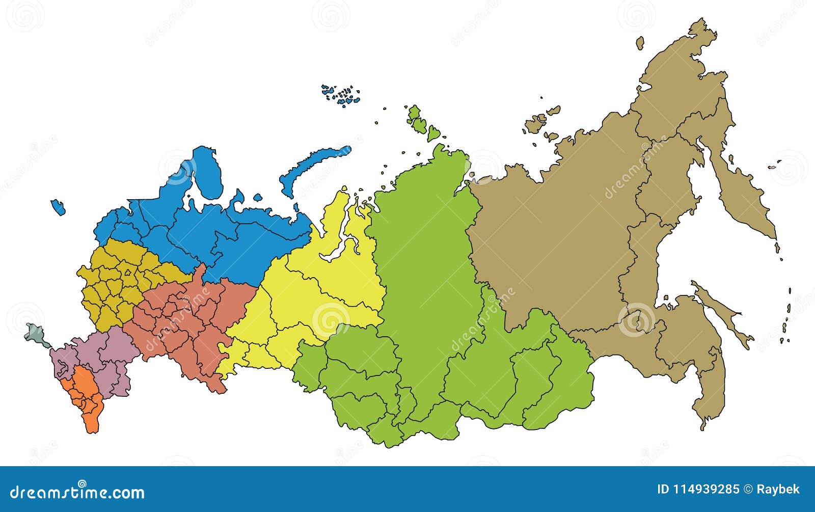 Mapa de la Federación Rusa stock de ilustración. Ilustración de blanco ...