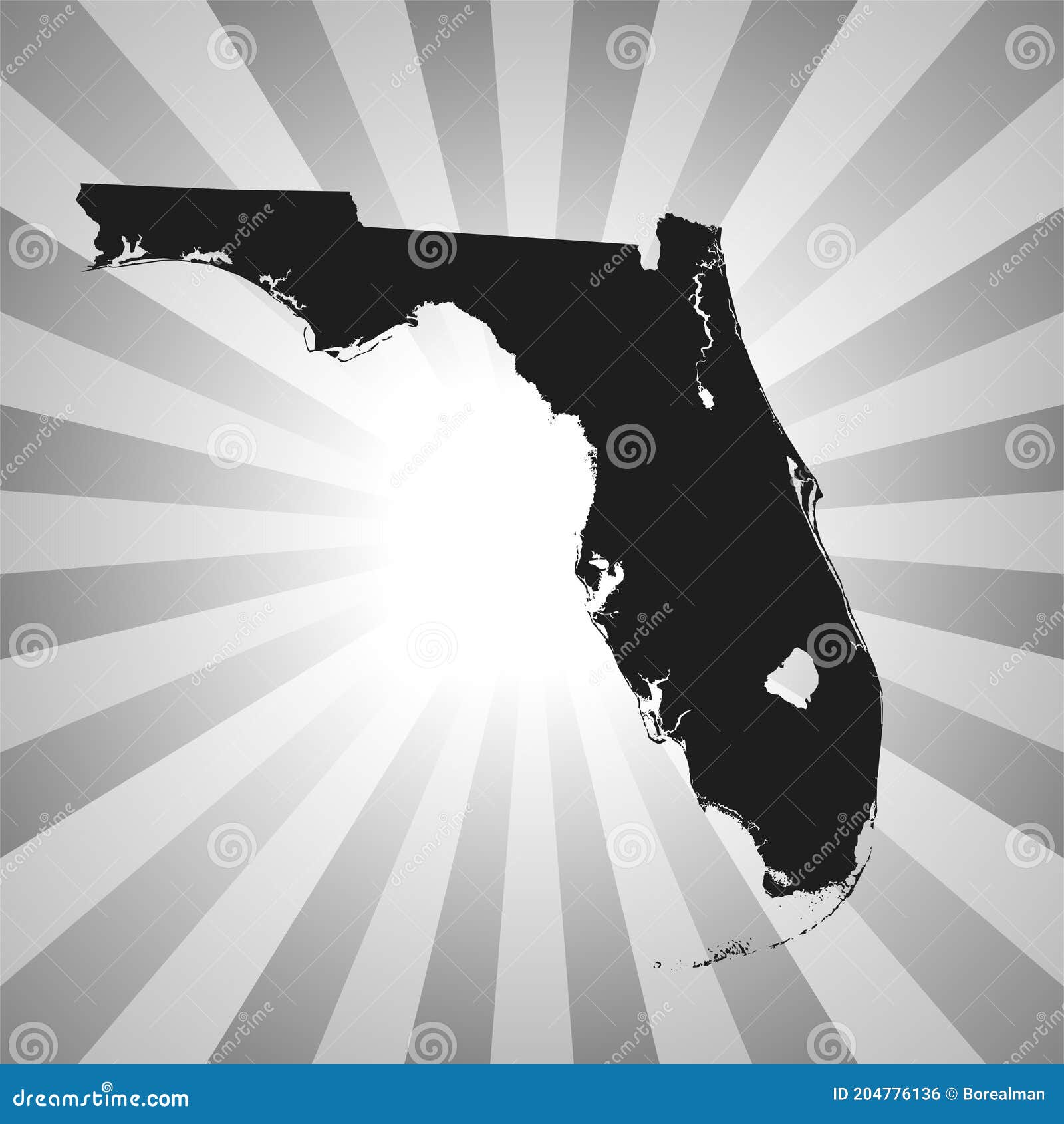 Mapa de la florida ilustración del vector. Ilustración de estados ...