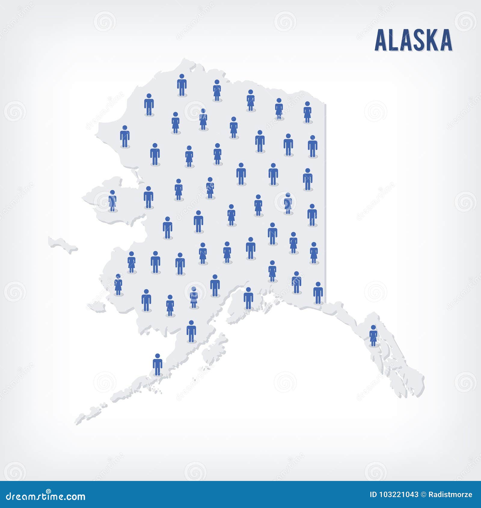 Mapa De La Gente Del Vector Del Estado De Alaska El Concepto De ...