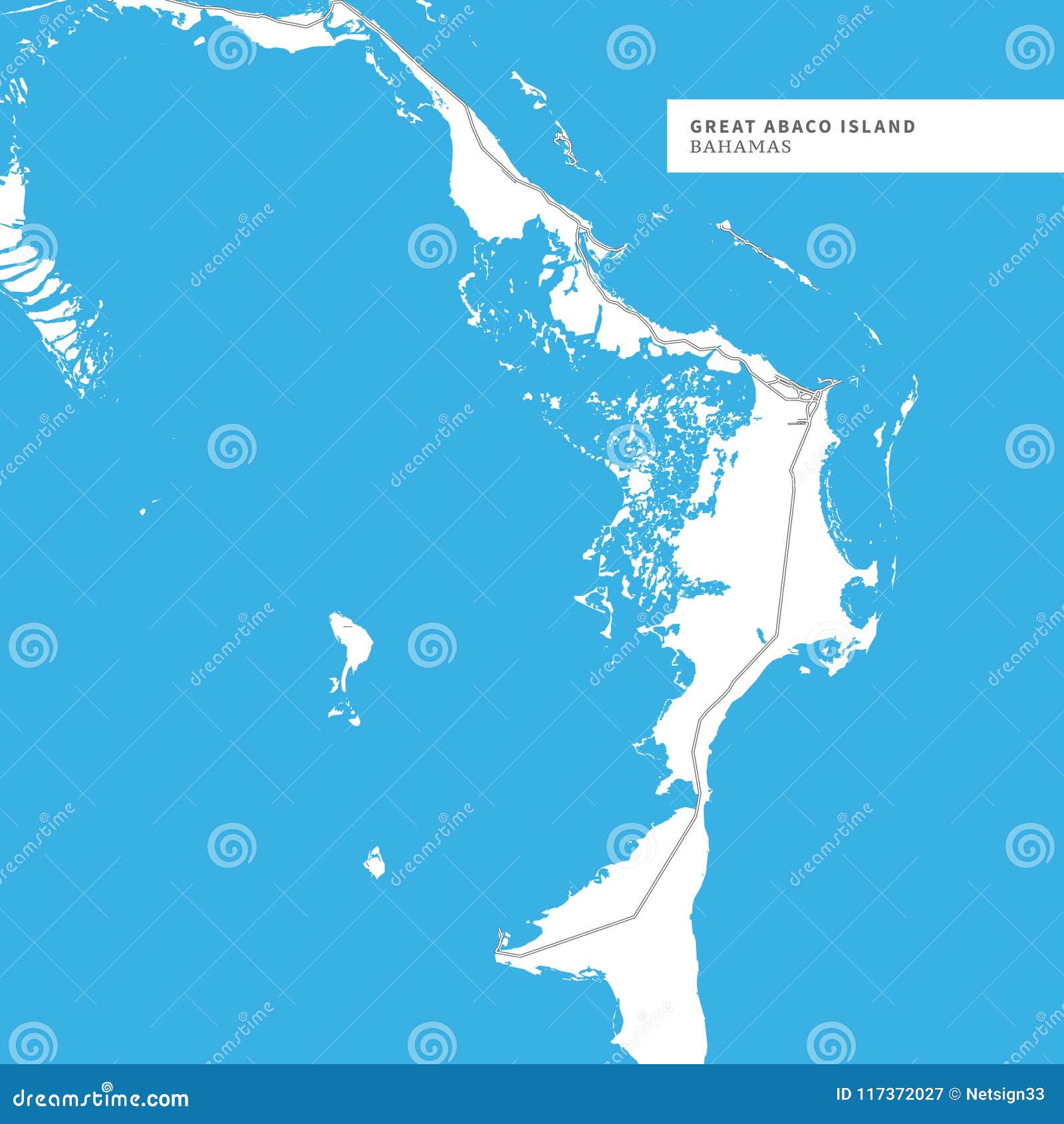 Mapa De La Gran Isla De Ábaco Stock de ilustración - Ilustración de ...