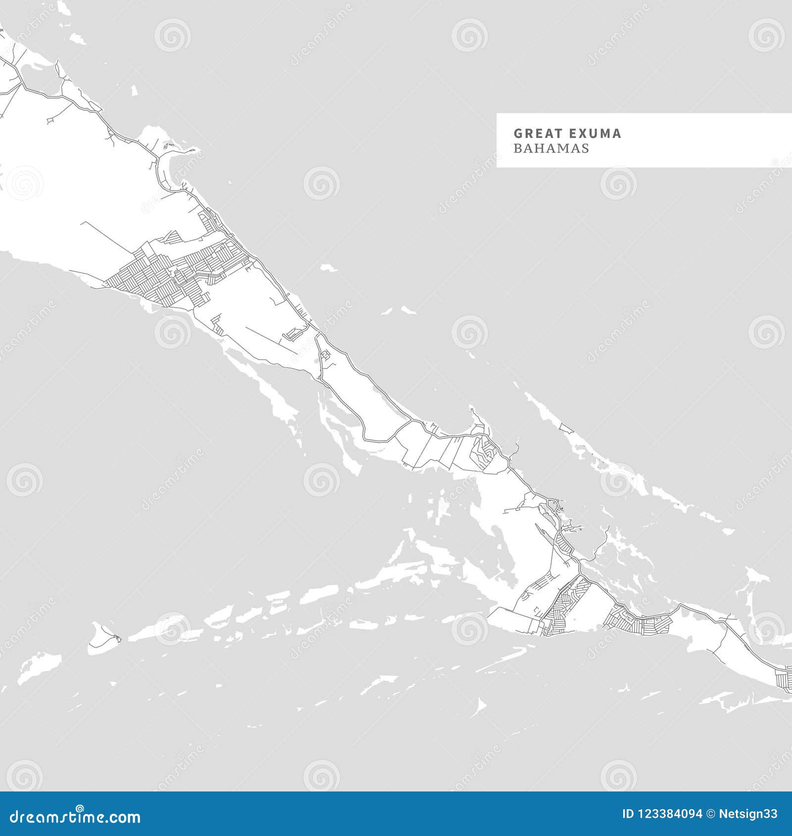 Mapa De La Gran Isla De Exuma Ilustración del Vector - Ilustración de ...