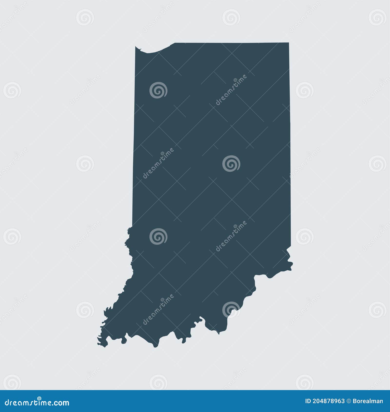 Mapa de la indiana ilustración del vector. Ilustración de silueta ...