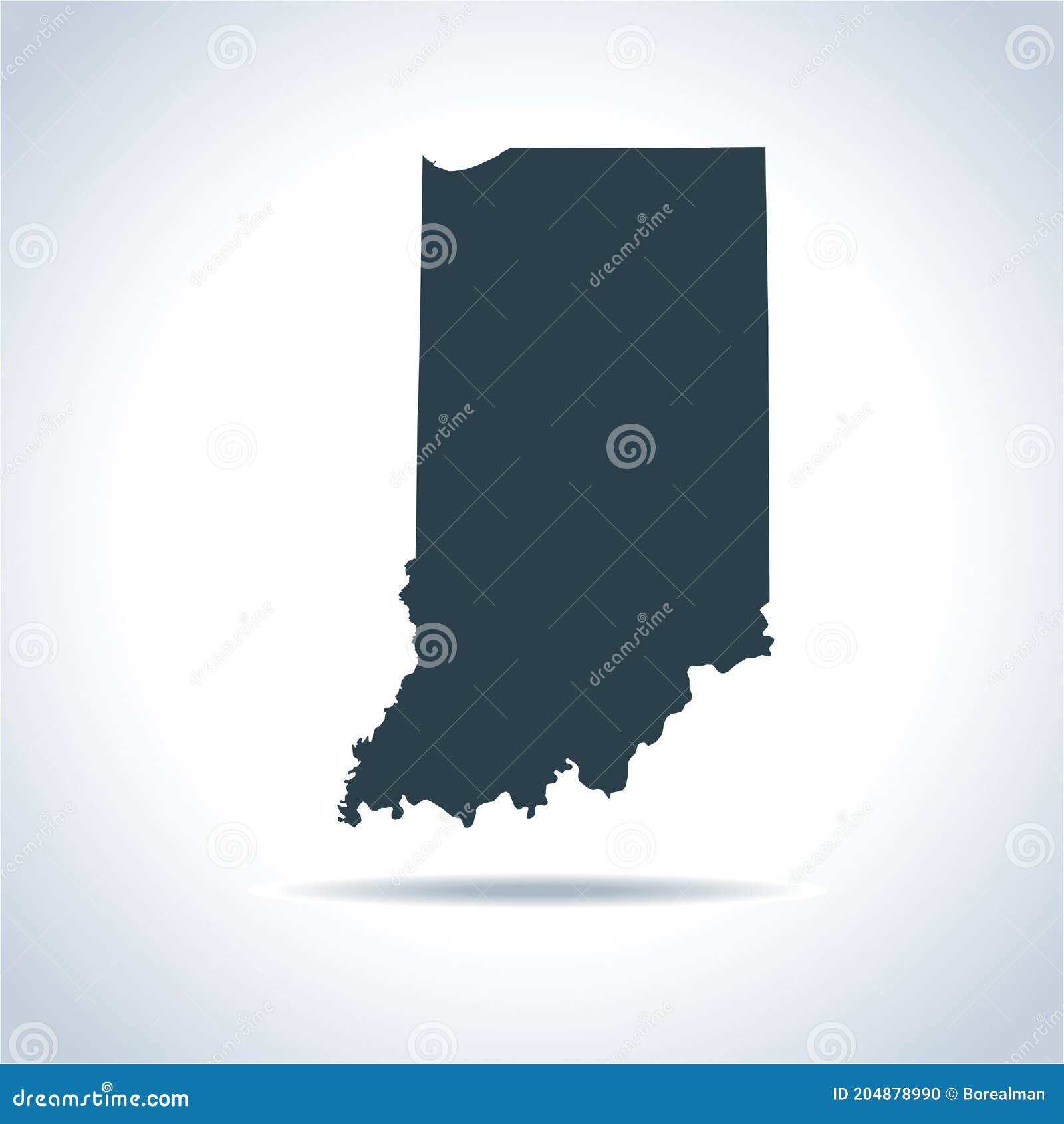 Mapa de la indiana ilustración del vector. Ilustración de vector ...