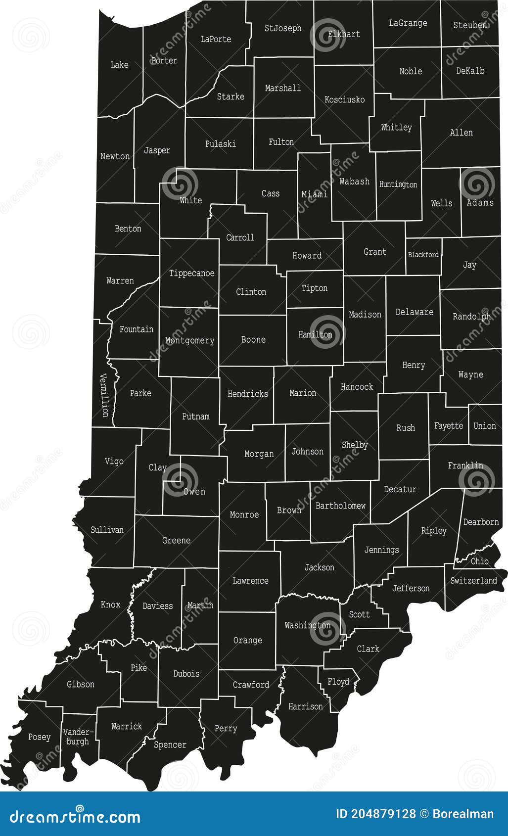 Mapa de la indiana ilustración del vector. Ilustración de turismo ...
