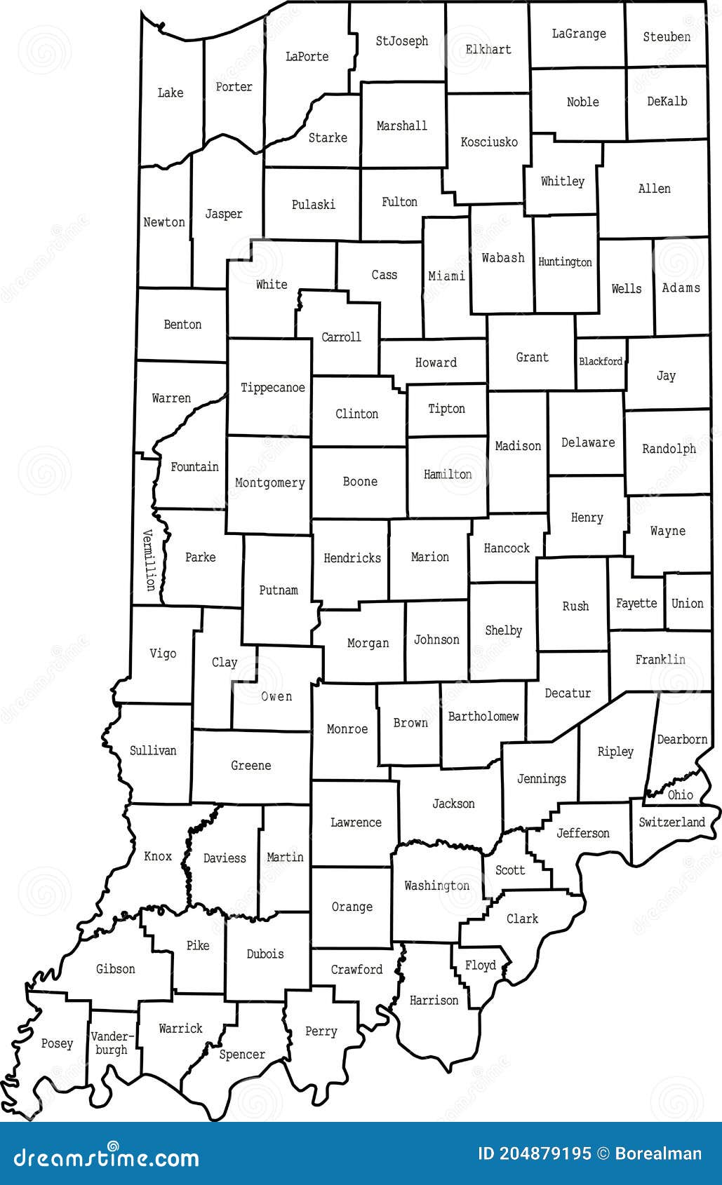 Mapa de la indiana ilustración del vector. Ilustración de america ...