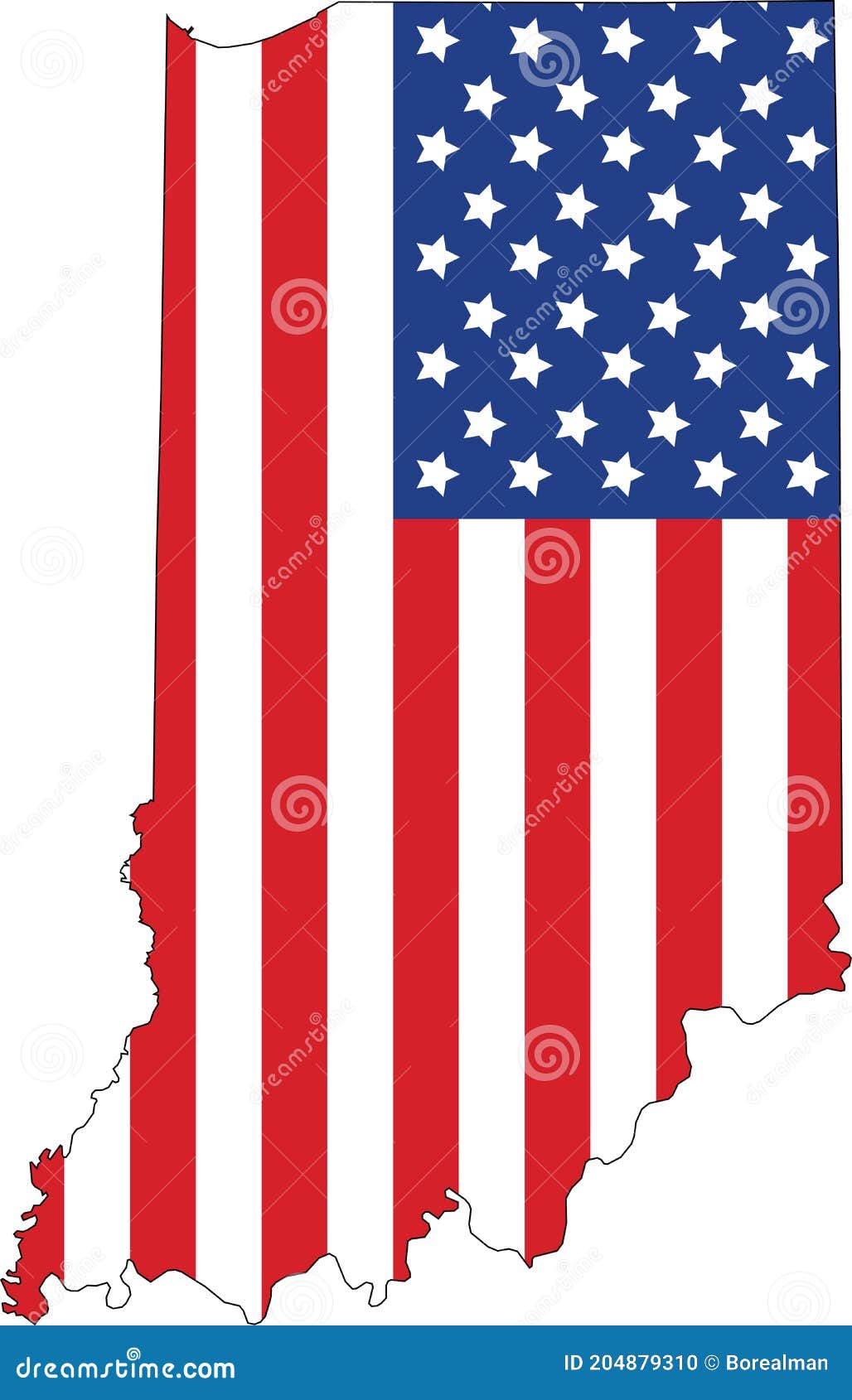 Mapa de la indiana ilustración del vector. Ilustración de fondo - 204879310