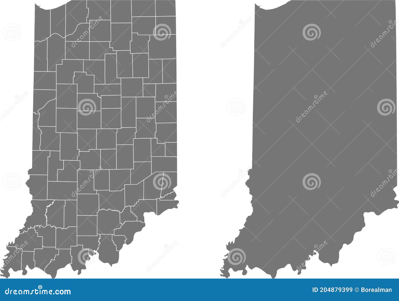 Mapa de la indiana ilustración del vector. Ilustración de indiana ...