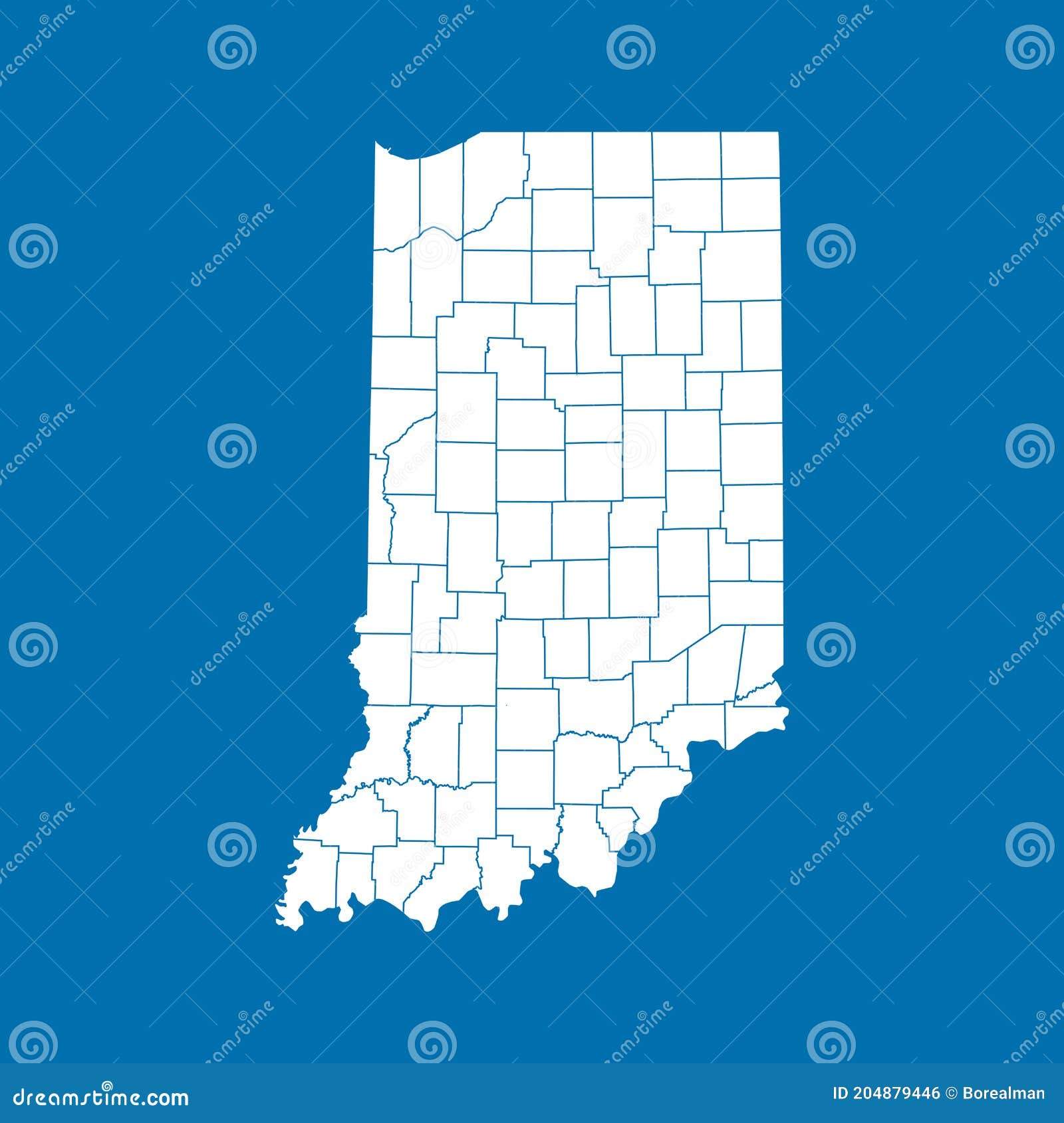 Mapa de la indiana ilustración del vector. Ilustración de extracto ...