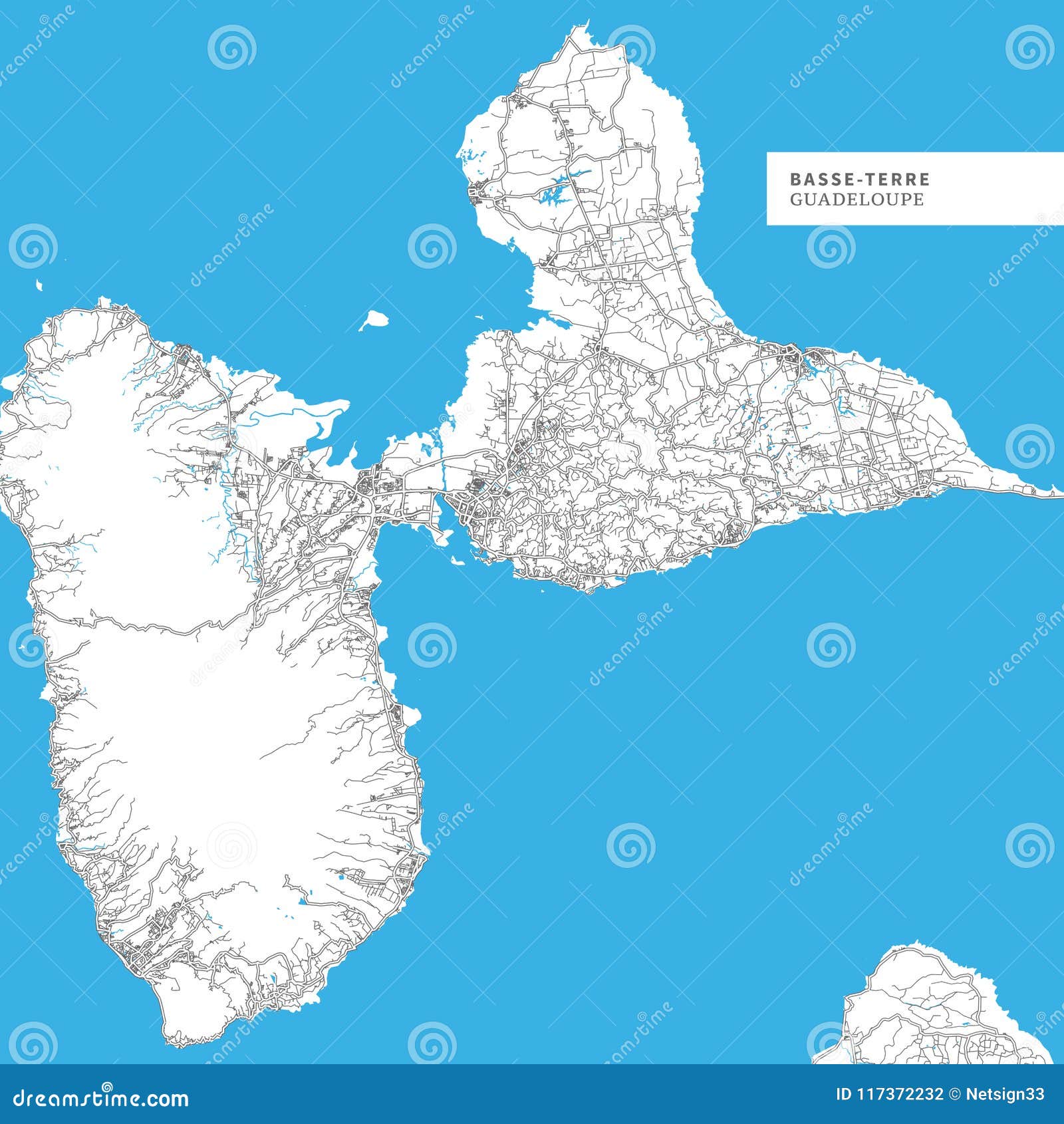 Mapa De La Isla De Basseterre Ilustración del Vector - Ilustración de ...
