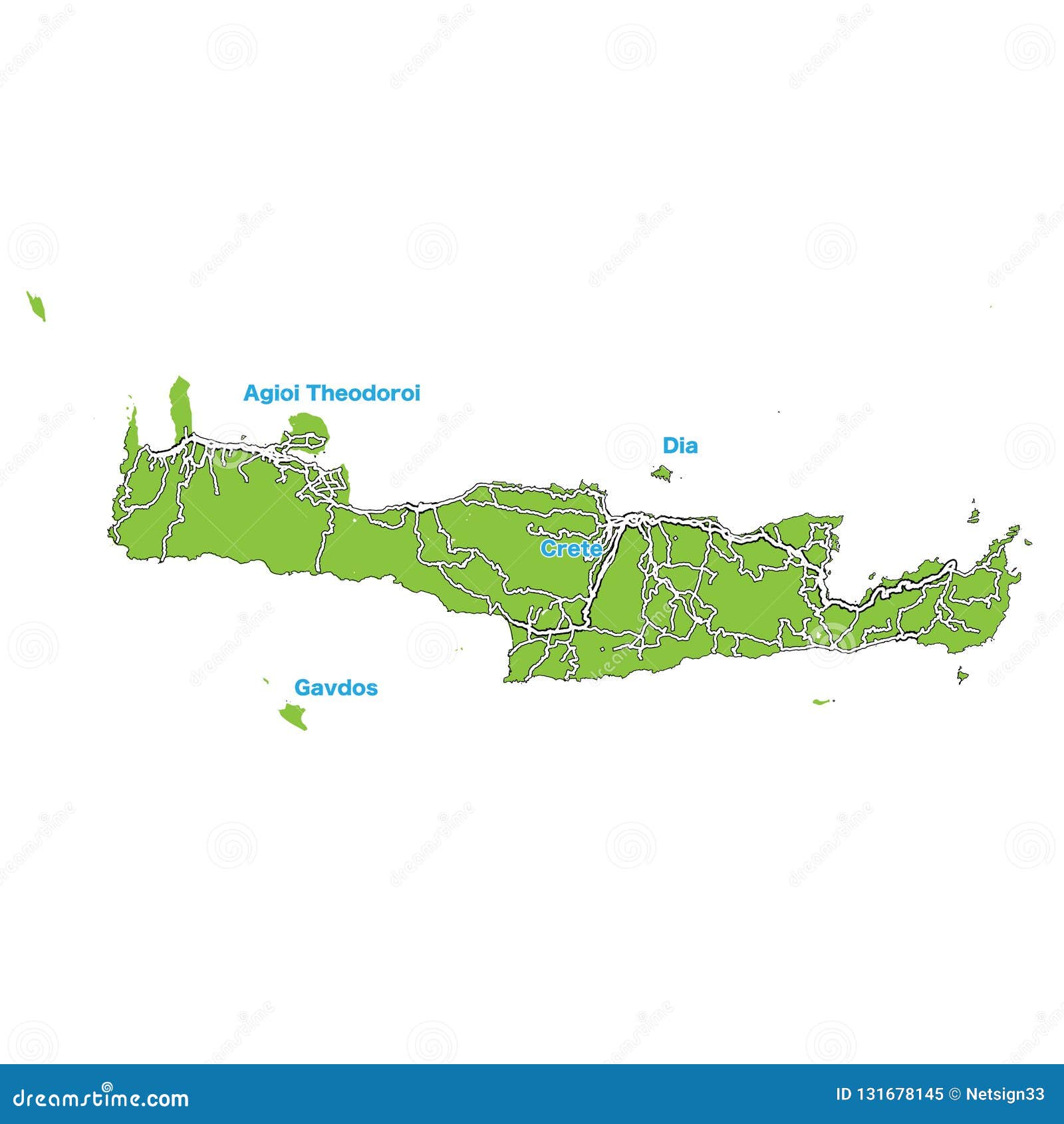 Mapa de la isla de Creta ilustración del vector. Ilustración de ...