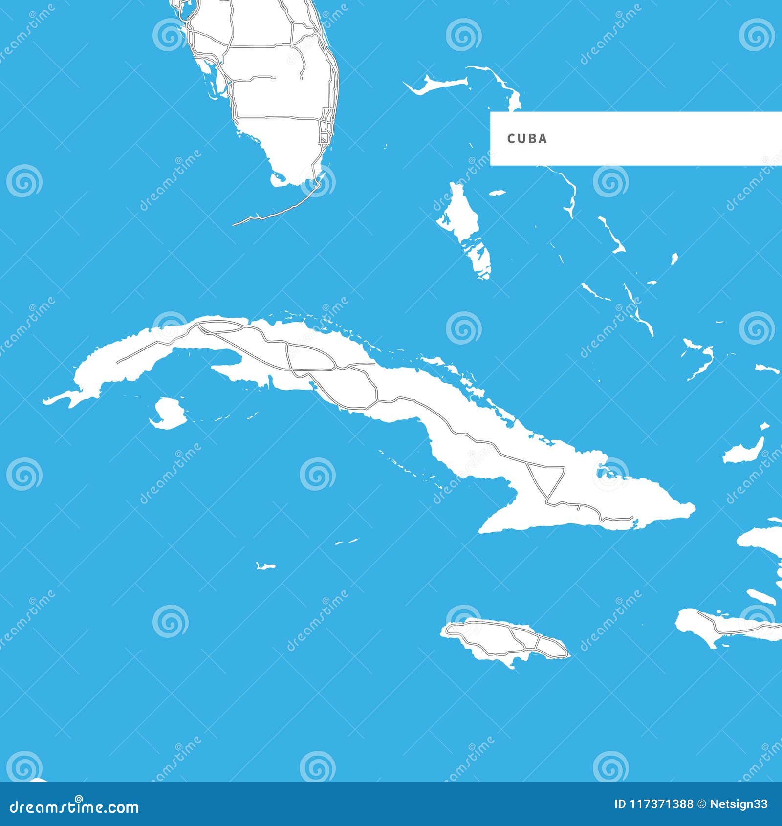 Mapa de la isla de Cuba ilustración del vector. Ilustración de ...