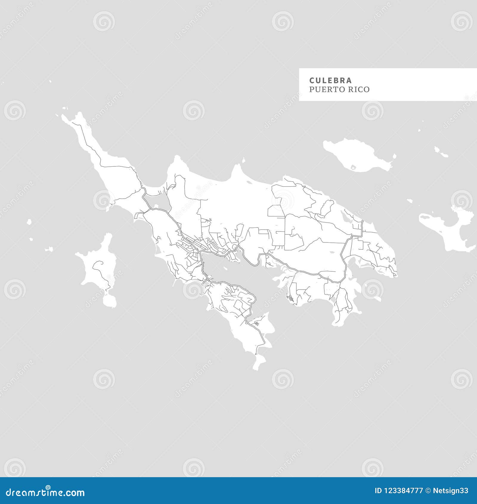 Mapa de la isla de Culebra ilustración del vector. Ilustración de ...