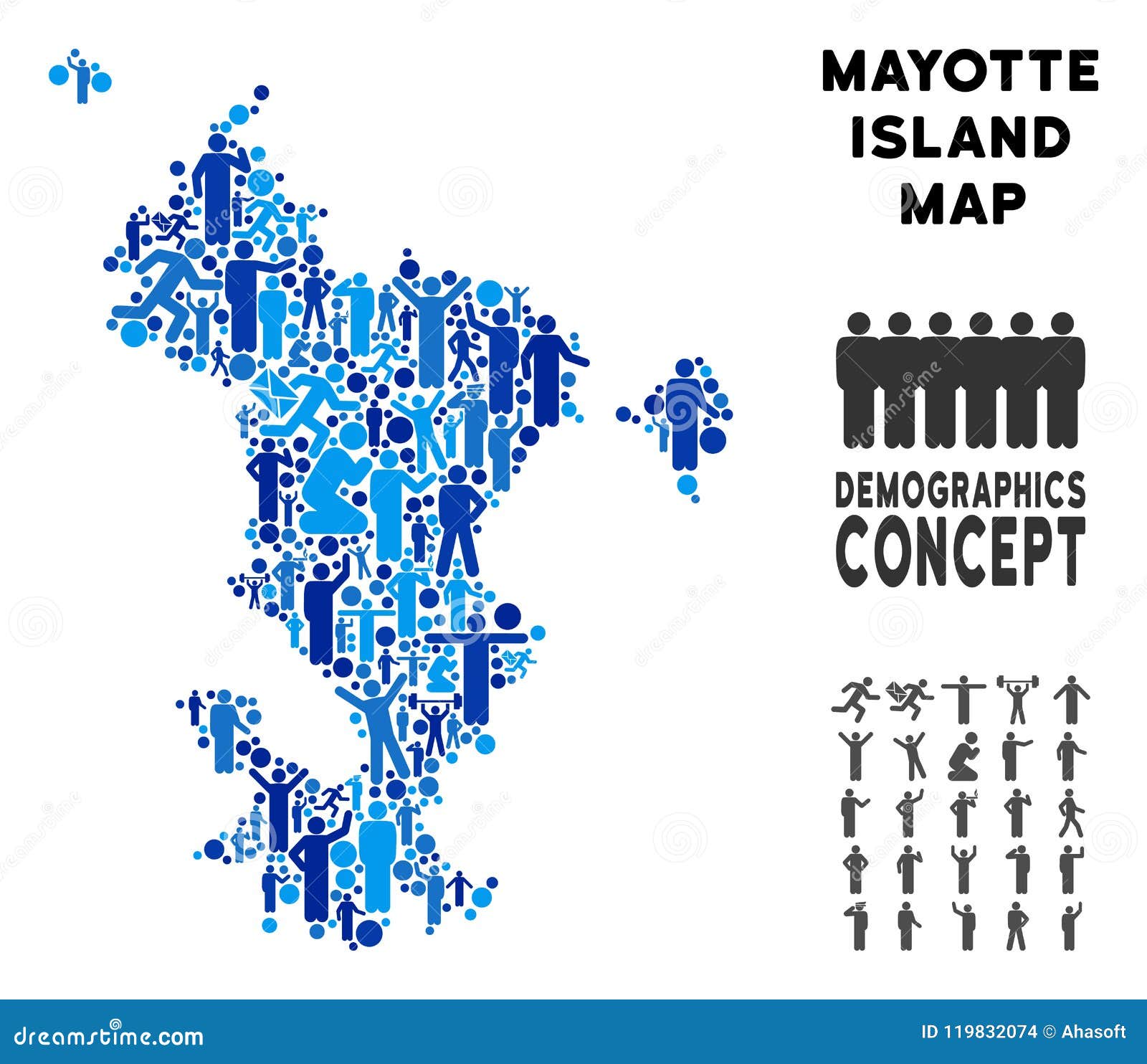 Mapa De La Isla De Mayotte Del Demographics Ilustración del Vector ...