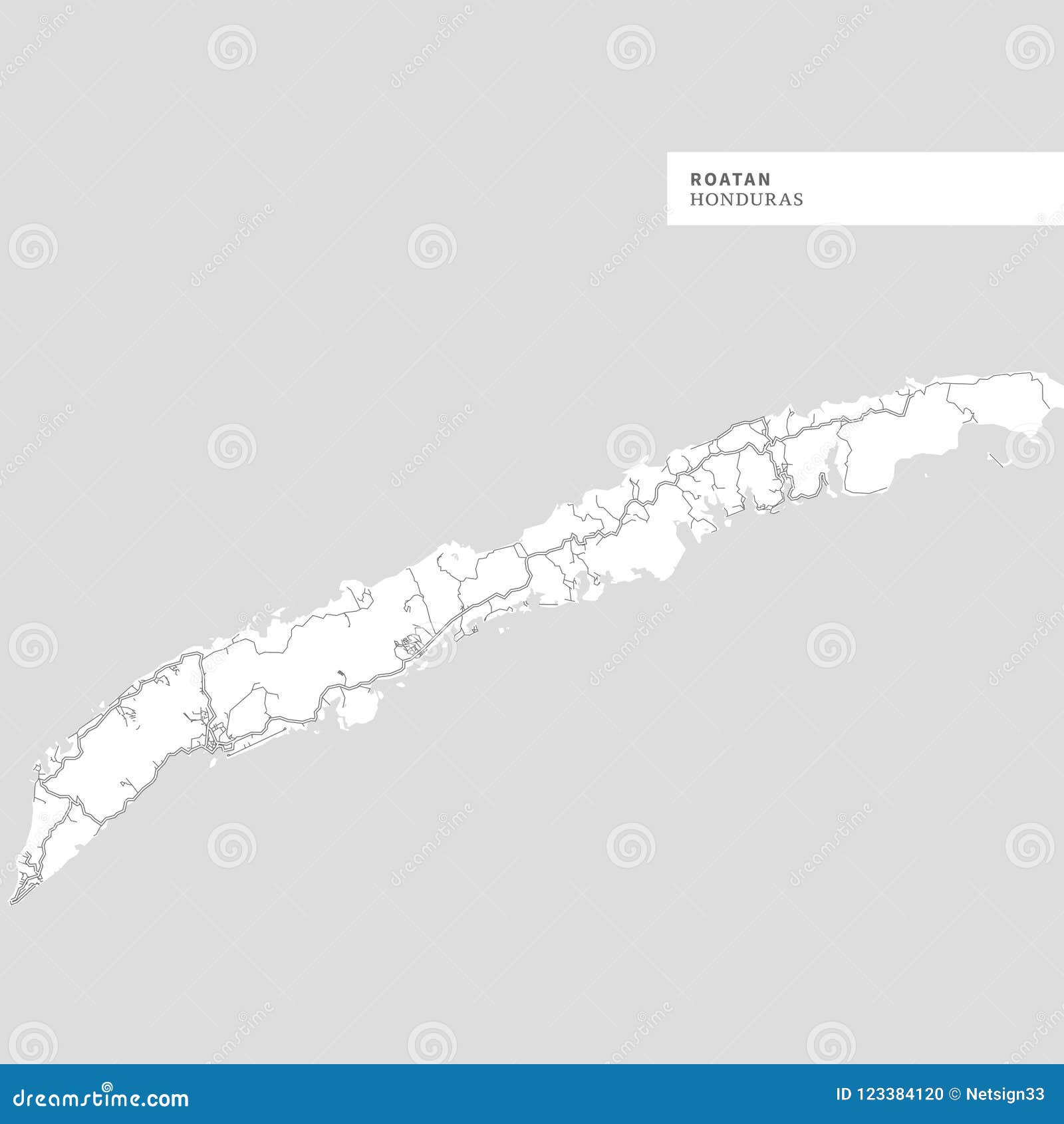 Mapa de la isla de Roatan ilustración del vector. Ilustración de calle ...