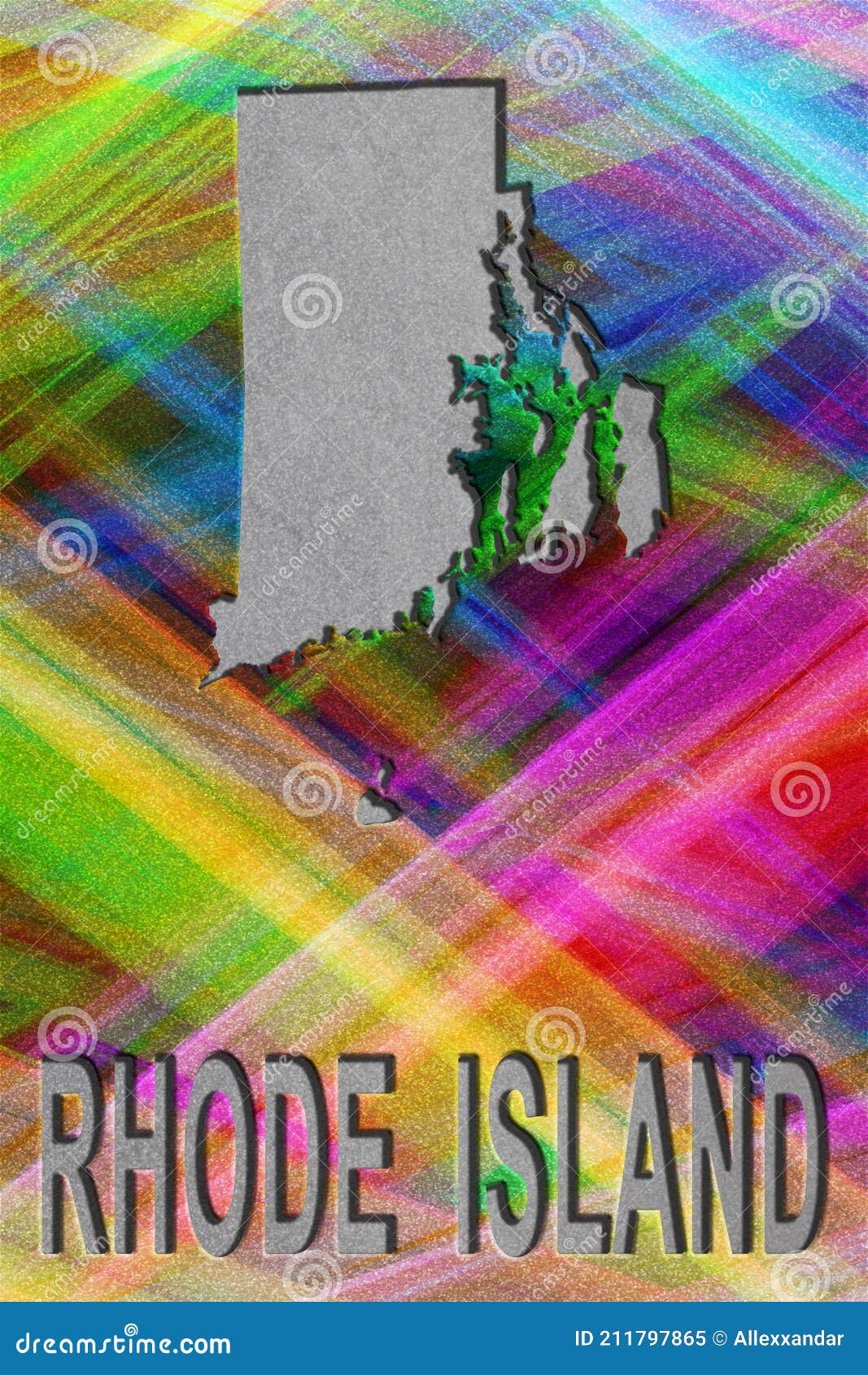 Mapa De La Isla De Roda Fondo Colorido Stock de ilustración ...