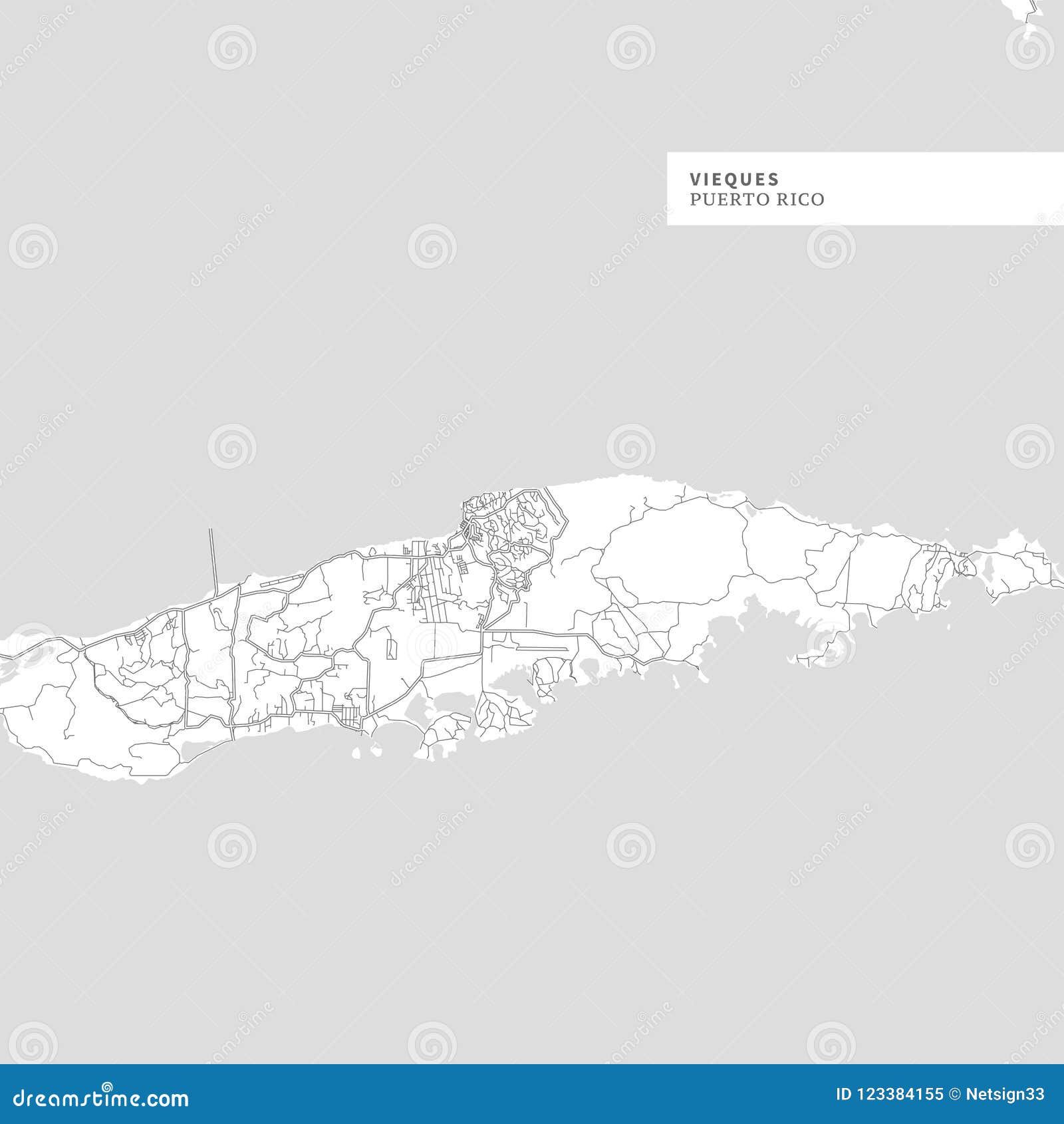 Mapa de la isla de Vieques ilustración del vector. Ilustración de alto ...