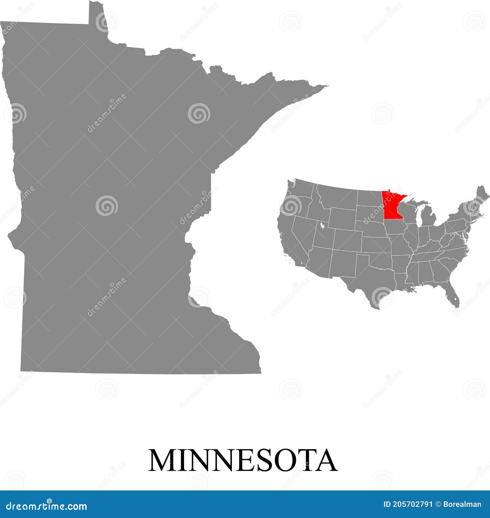Mapa de la minnesota ilustración del vector. Ilustración de estados ...
