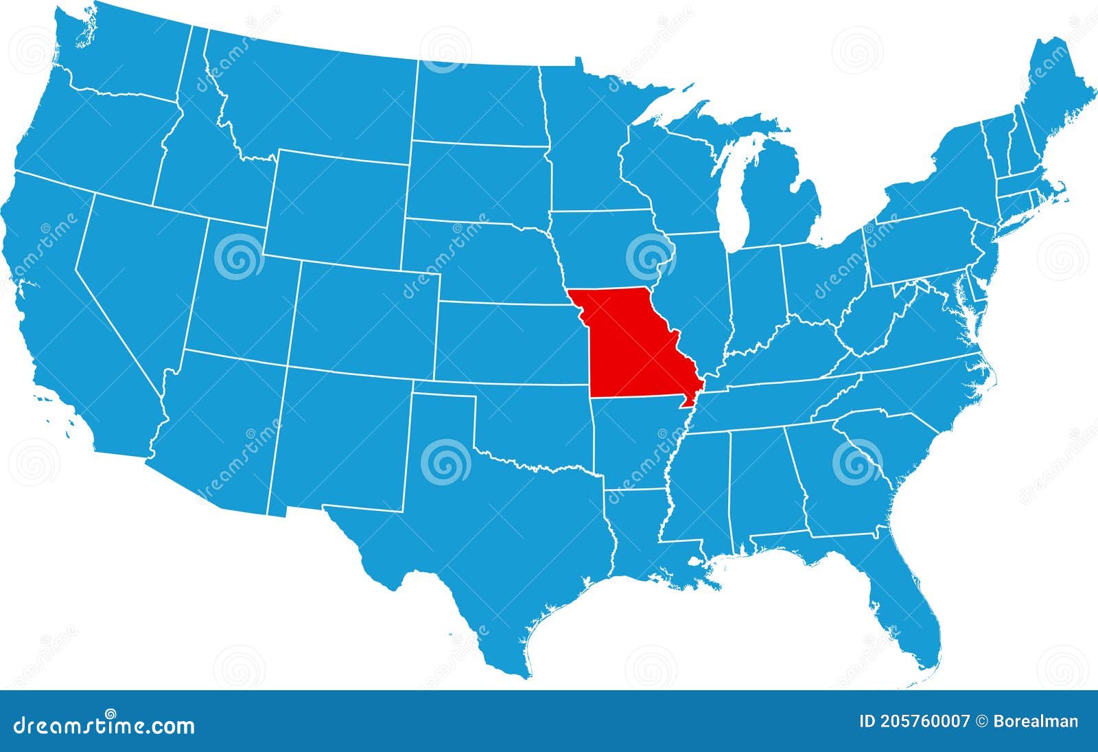 Mapa de la missouri ilustración del vector. Ilustración de extracto ...