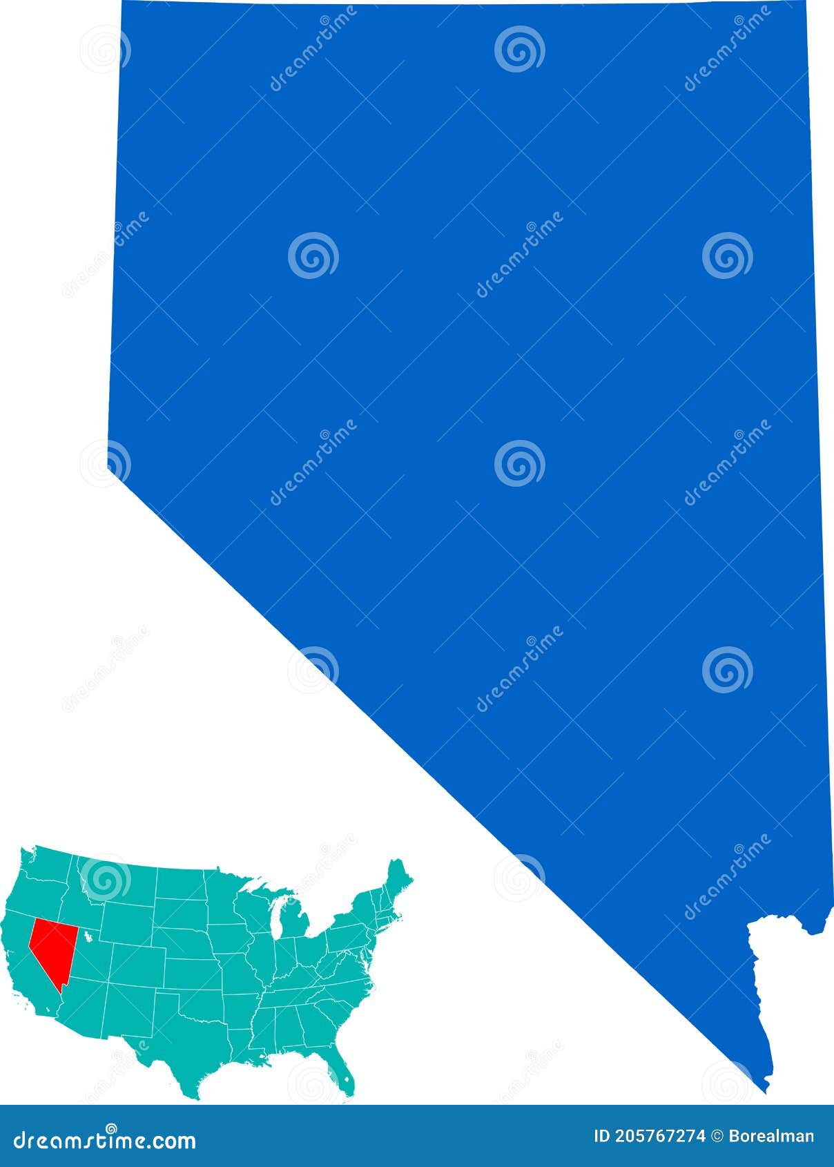 Mapa de la nevada ilustración del vector. Ilustración de condado ...