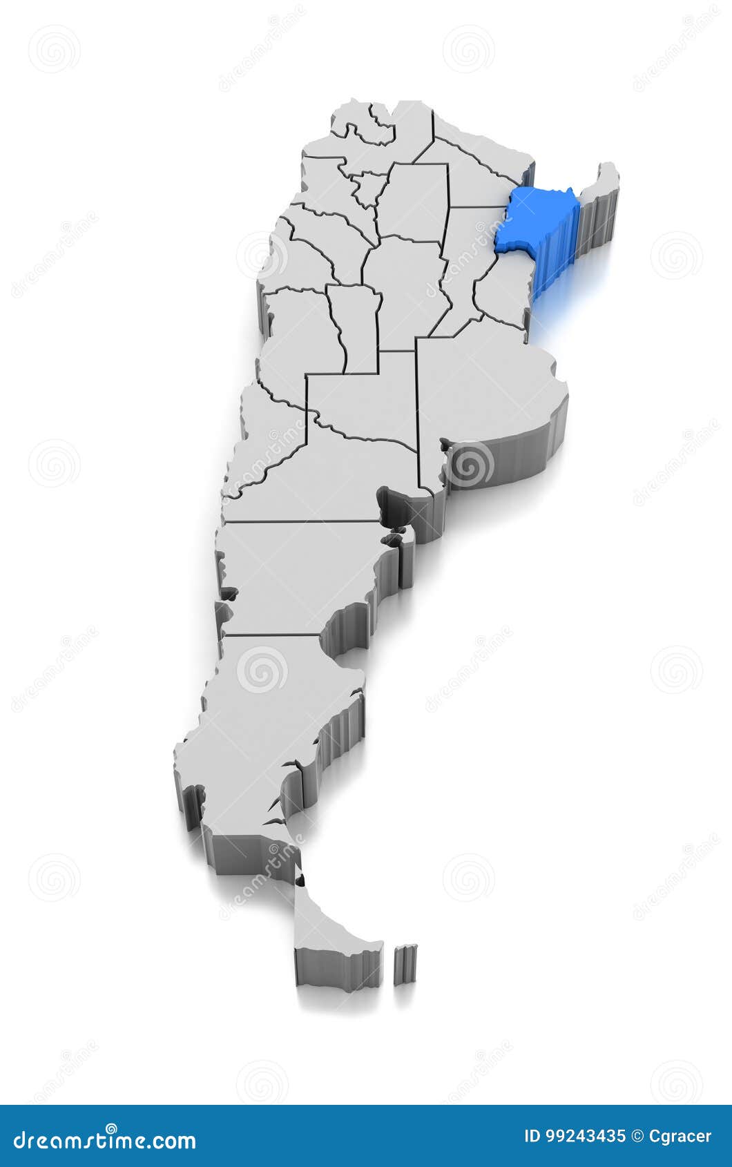 Mapa De La Provincia De Corrientes, La Argentina Stock de ilustración ...