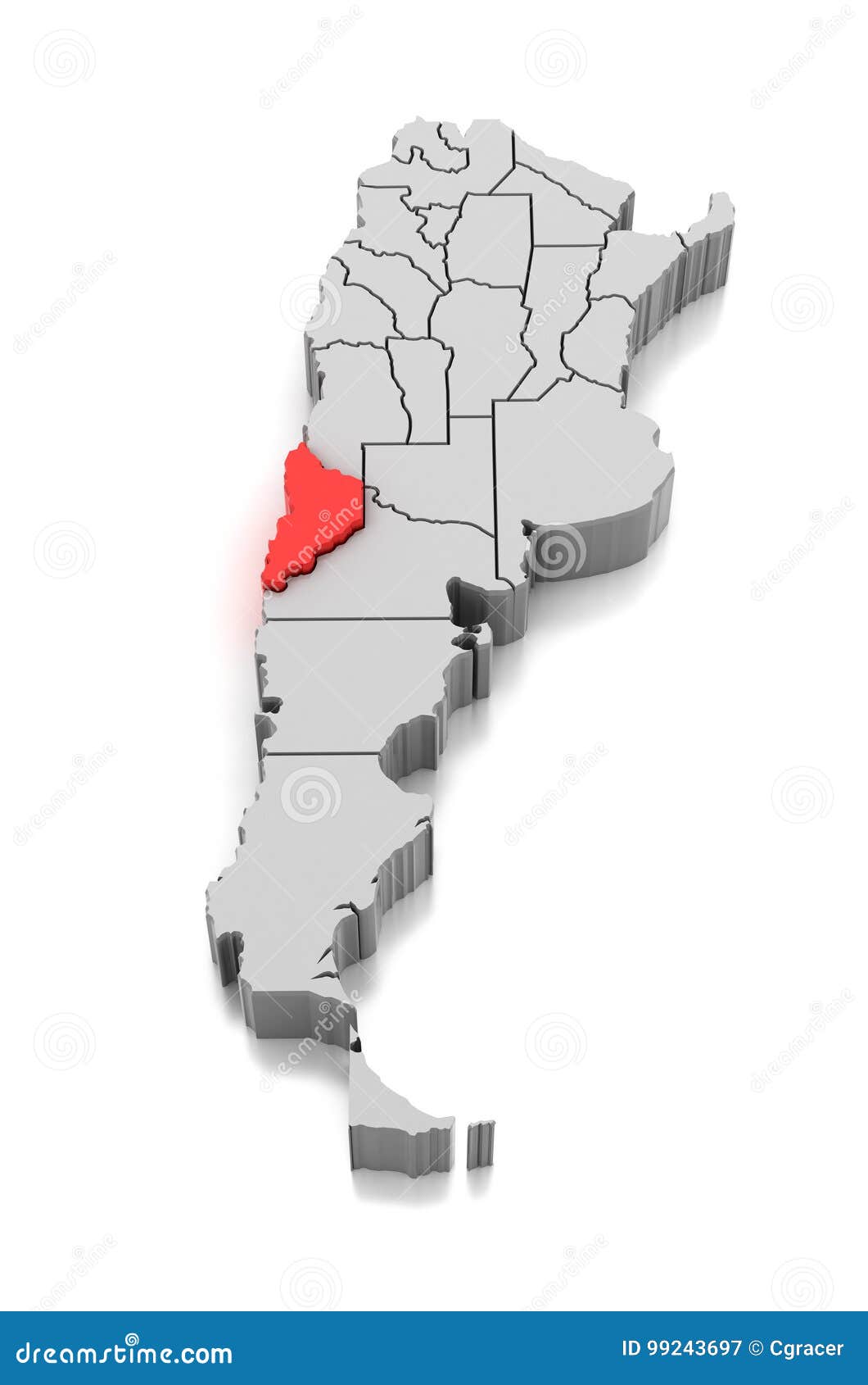 Mapa De La Provincia De Neuquen, La Argentina Stock de ilustración ...