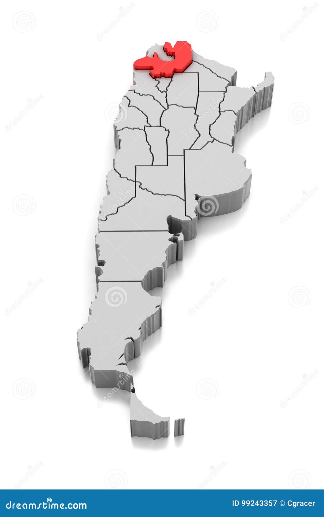 Mapa De La Provincia De Salta, La Argentina Stock de ilustración ...