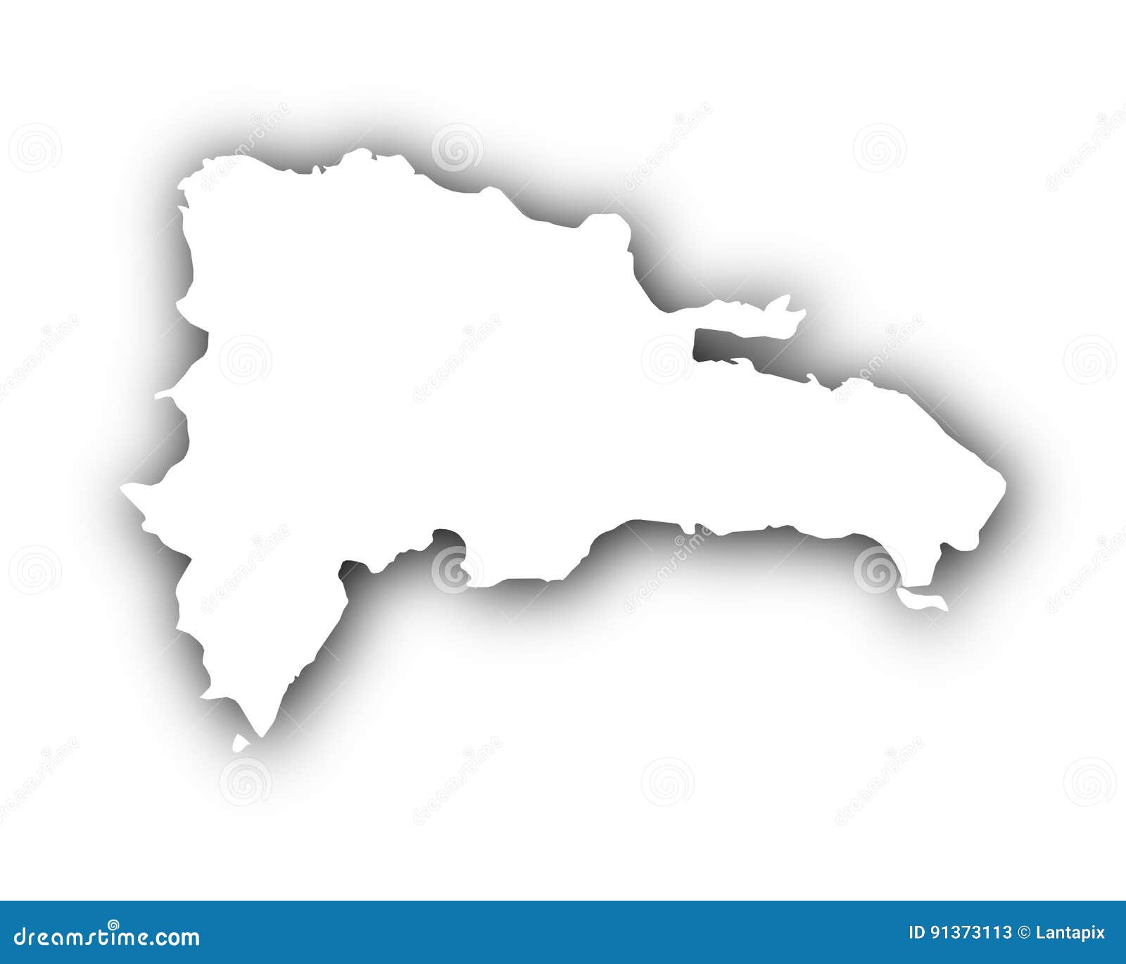 Mapa De La República Dominicana Con La Sombra Ilustración del Vector ...