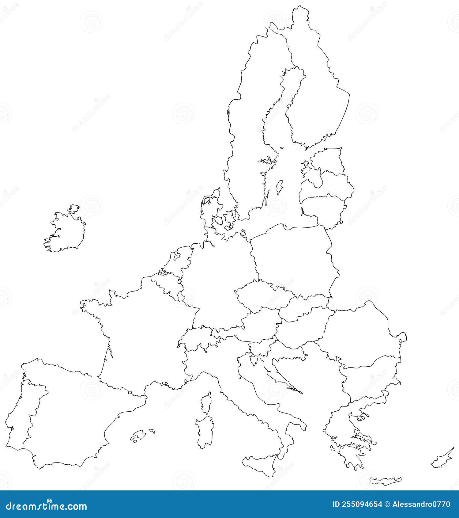 Mapa de la ue en blanco stock de ilustración. Ilustración de gobierno ...