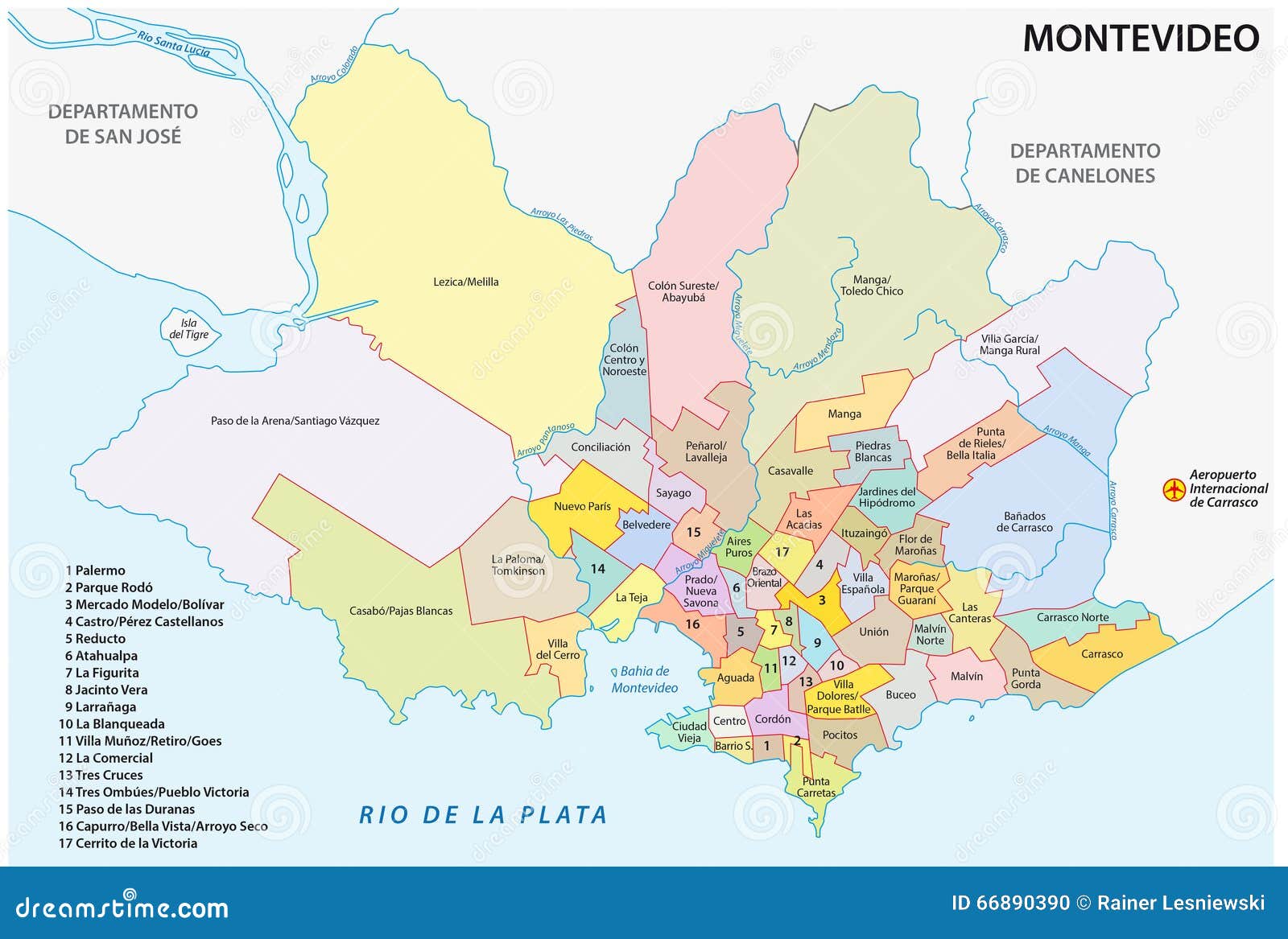 Mapa De La Vecindad De Montevideo Stock de ilustración - Ilustración de ...