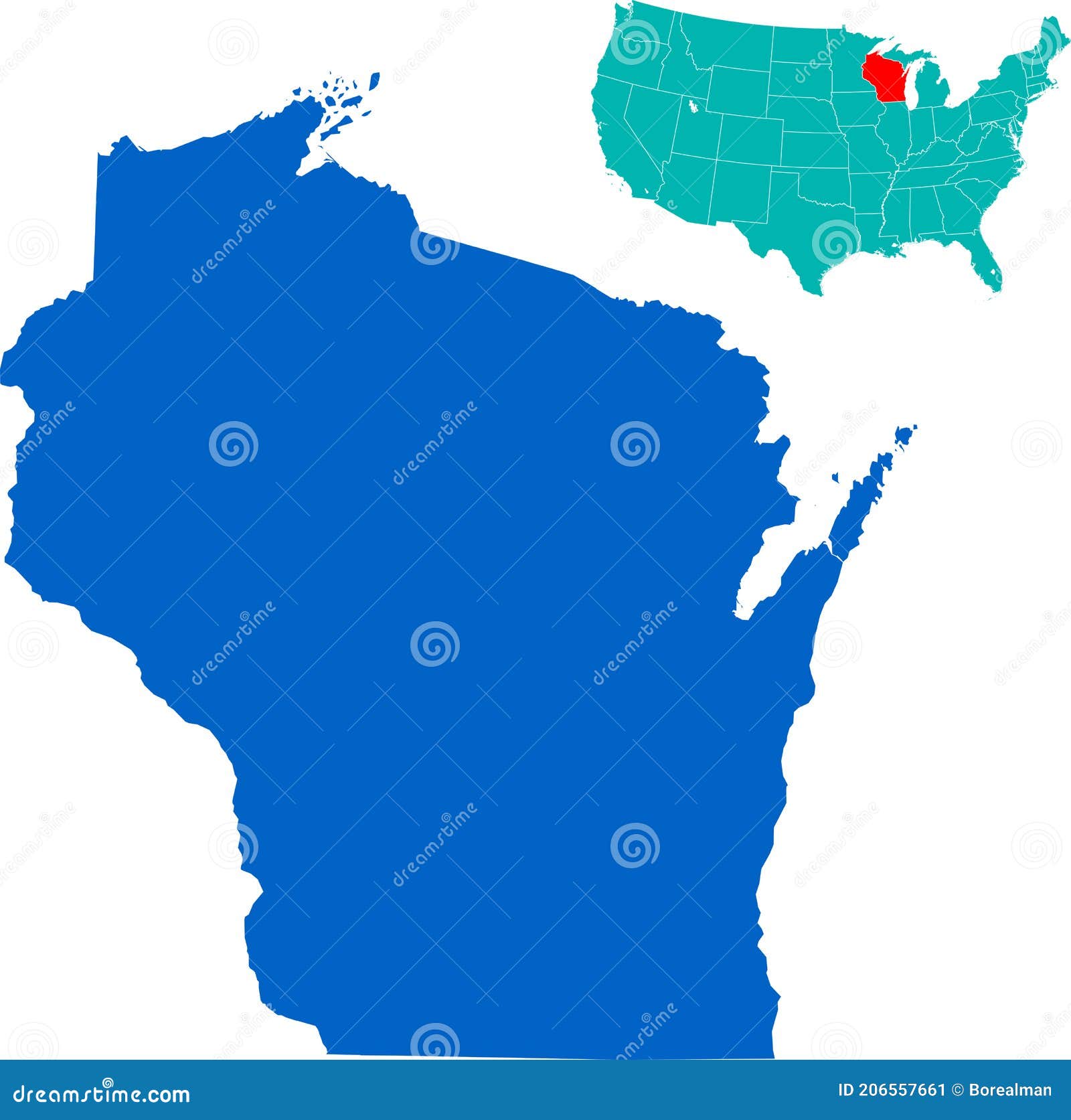 Mapa de la wisconsin ilustración del vector. Ilustración de recorrido ...