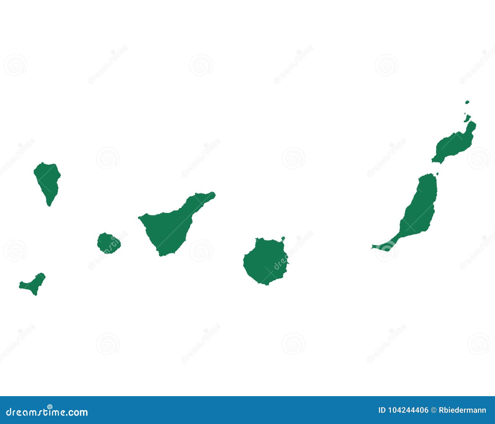 Mapa de las islas Canarias ilustración del vector. Ilustración de verde ...