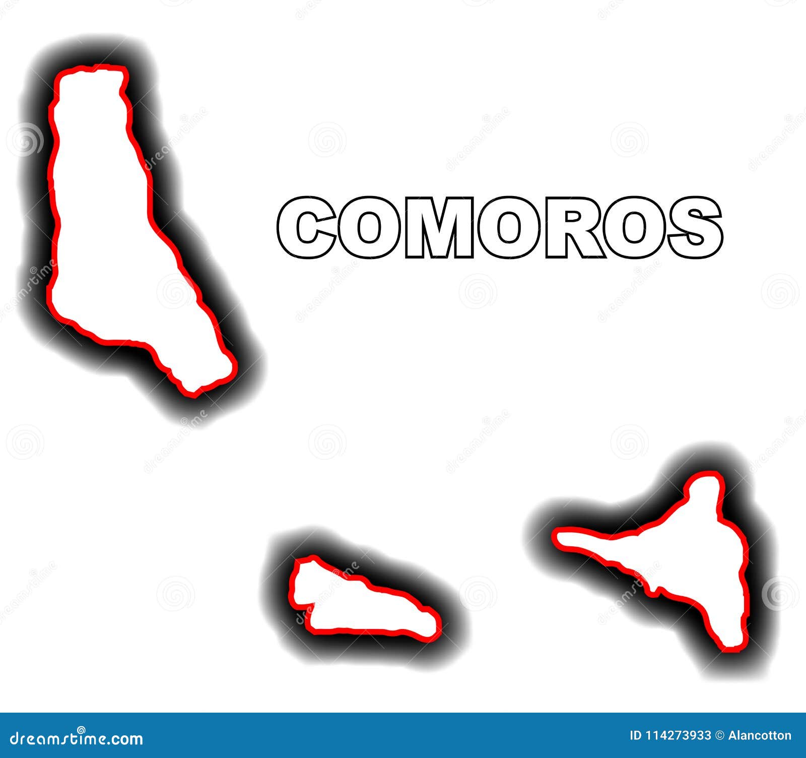 Mapa De Las Islas De Los Comoro Ilustración del Vector - Ilustración de ...