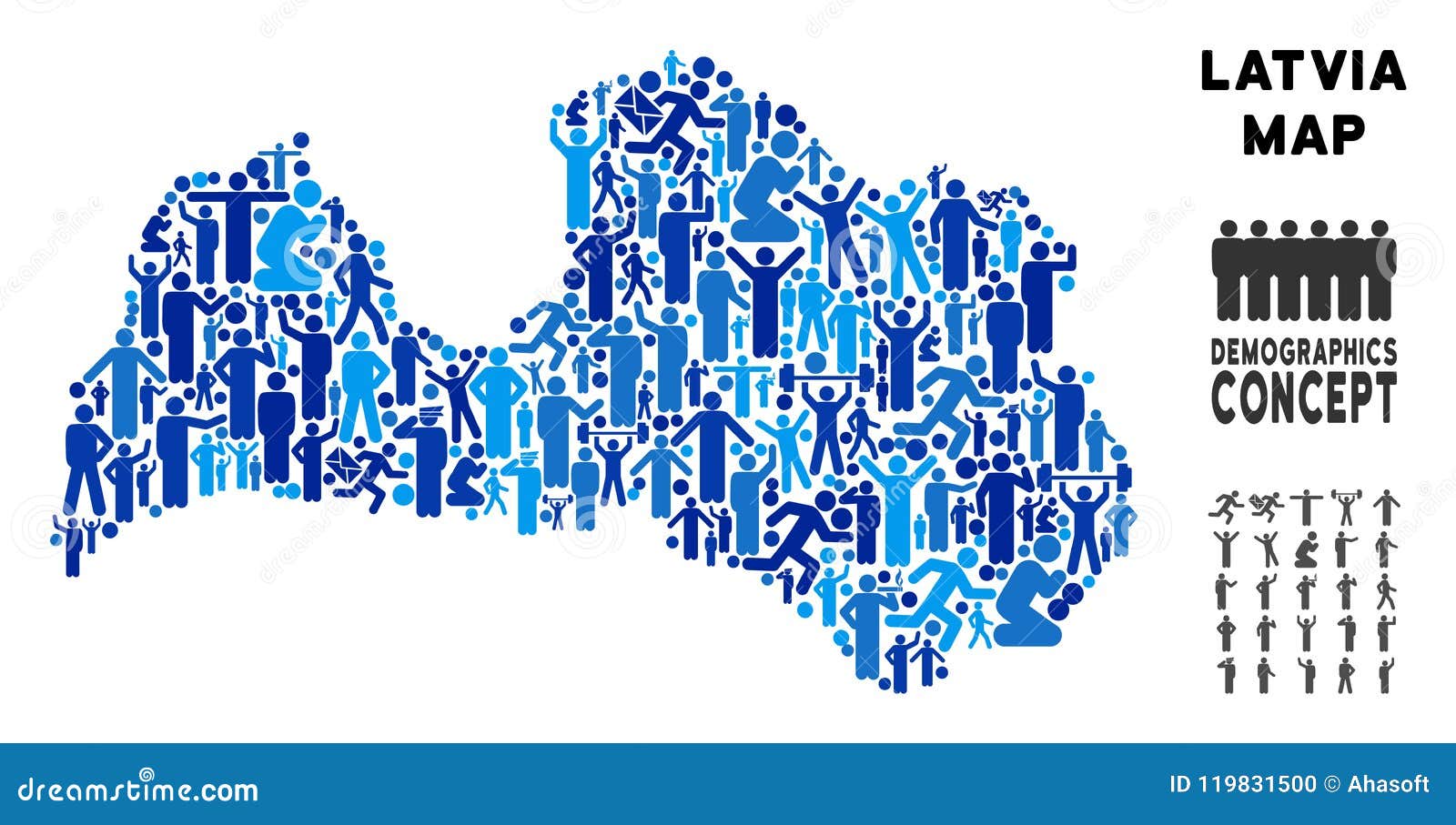 Mapa De Letonia Del Demographics Ilustración del Vector - Ilustración ...