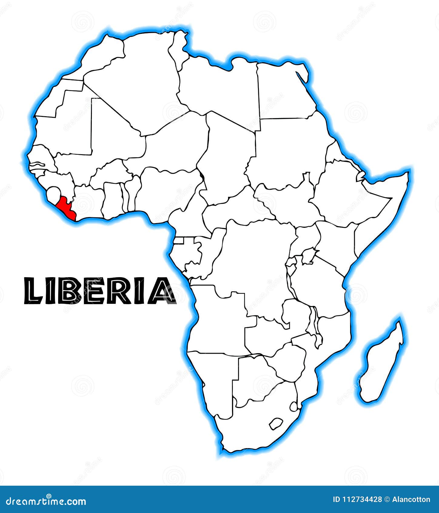 Mapa de Liberia África ilustración del vector. Ilustración de ...