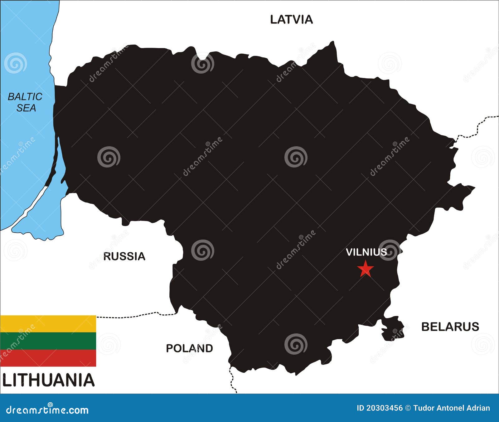 Mapa de Lithuania ilustração stock. Ilustração de mapa - 20303456