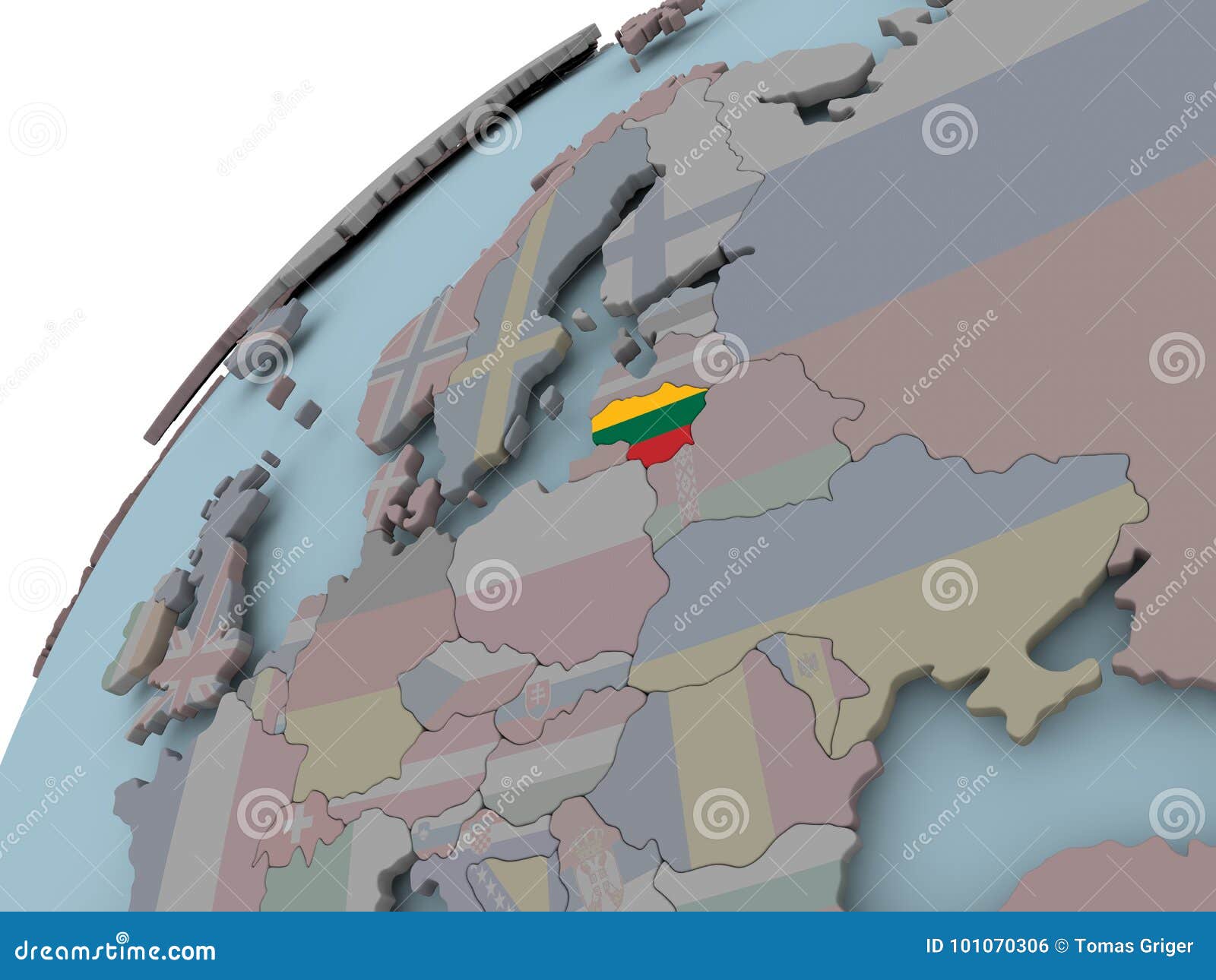 Mapa De Lithuania Com Bandeira Ilustração Stock - Ilustração de lituano ...