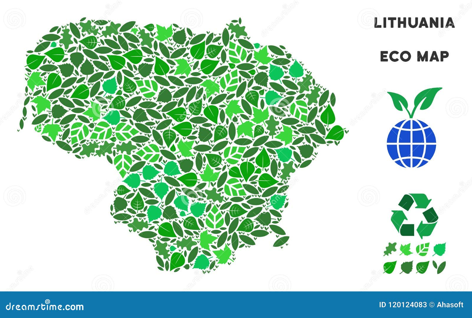 Mapa De Lituania Del Mosaico Del Verde De Eco Del Vector Ilustración ...