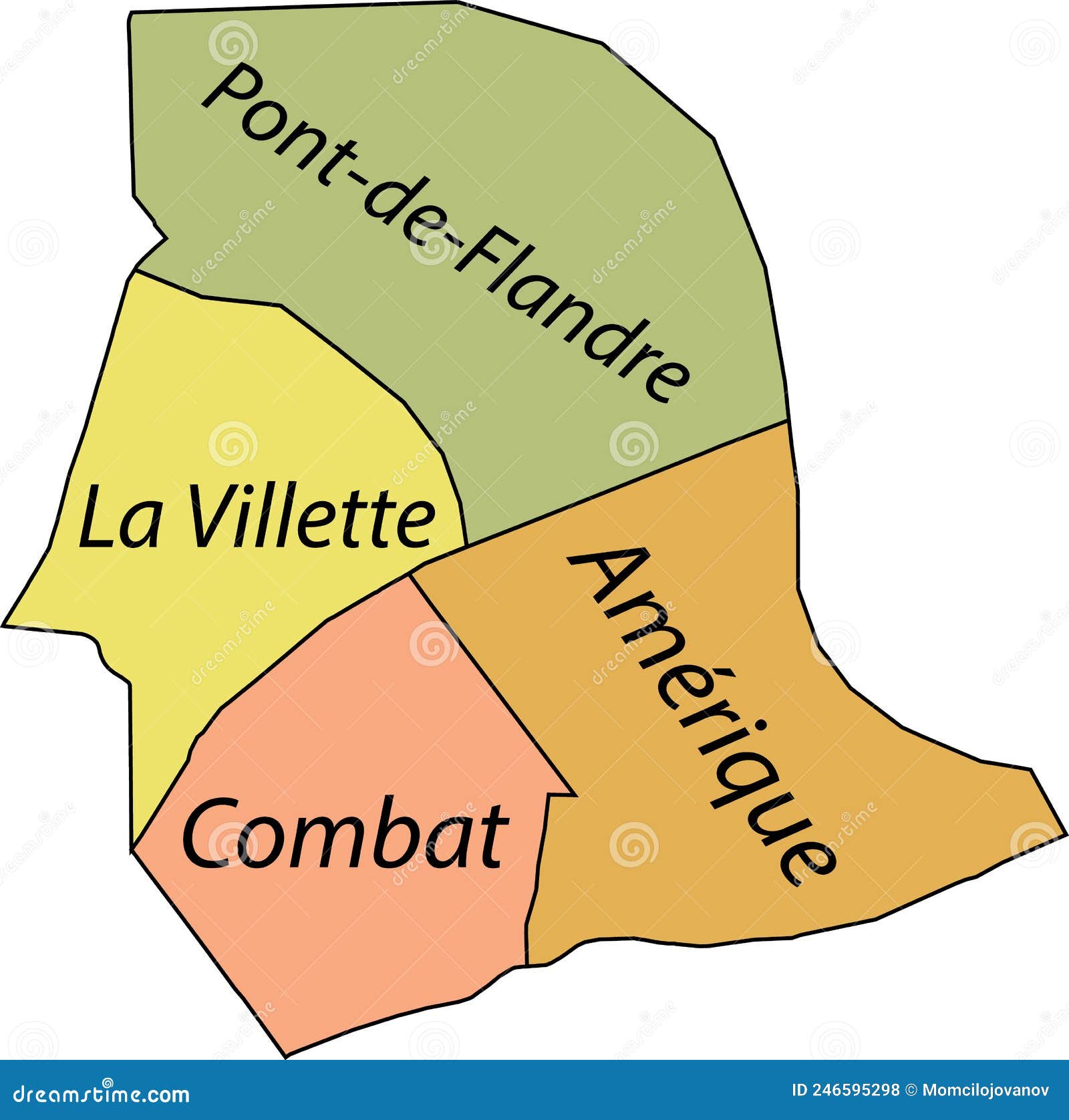 Mapa De Los Barrios Con Etiquetas En Tonos Pastel Del Distrito 19 De ... Mapa De Los Barrios Con Etiquetas En Tonos Pastel Del Distrito 19 De ...