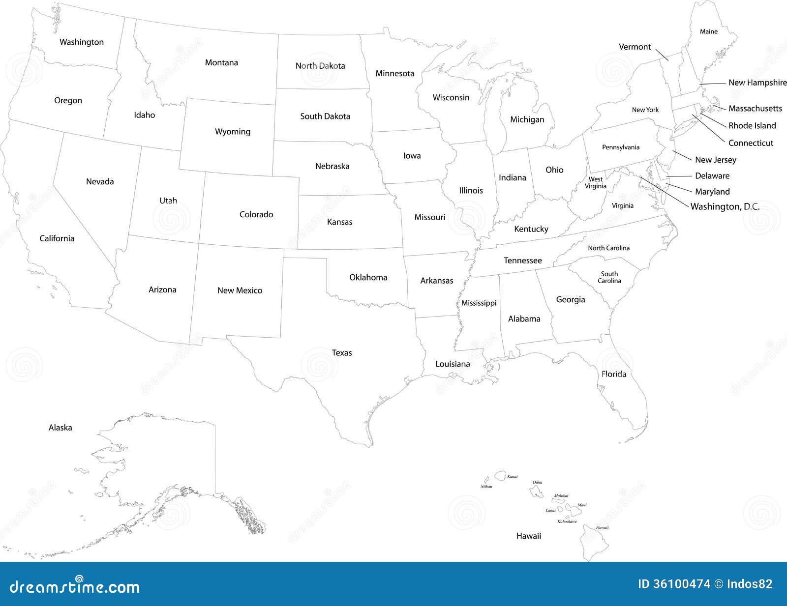 Mapa de los E.E.U.U. stock de ilustración. Ilustración de indiana ...