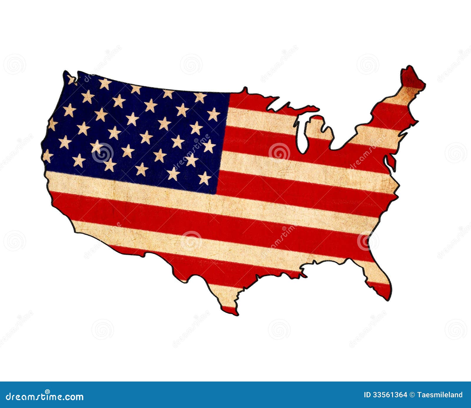 Mapa De Los E.E.U.U. En El Dibujo De La Bandera De Los E.E.U.U ...