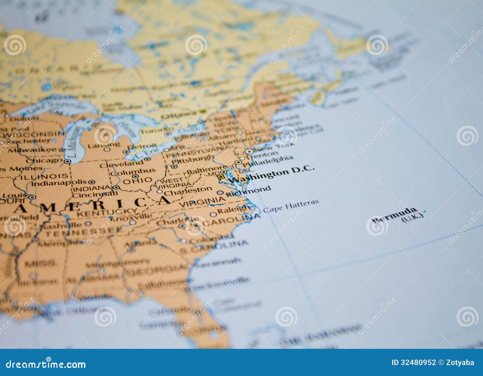 Mapa De Los E.E.U.U. En Foco Foto de archivo - Imagen de colorido ...