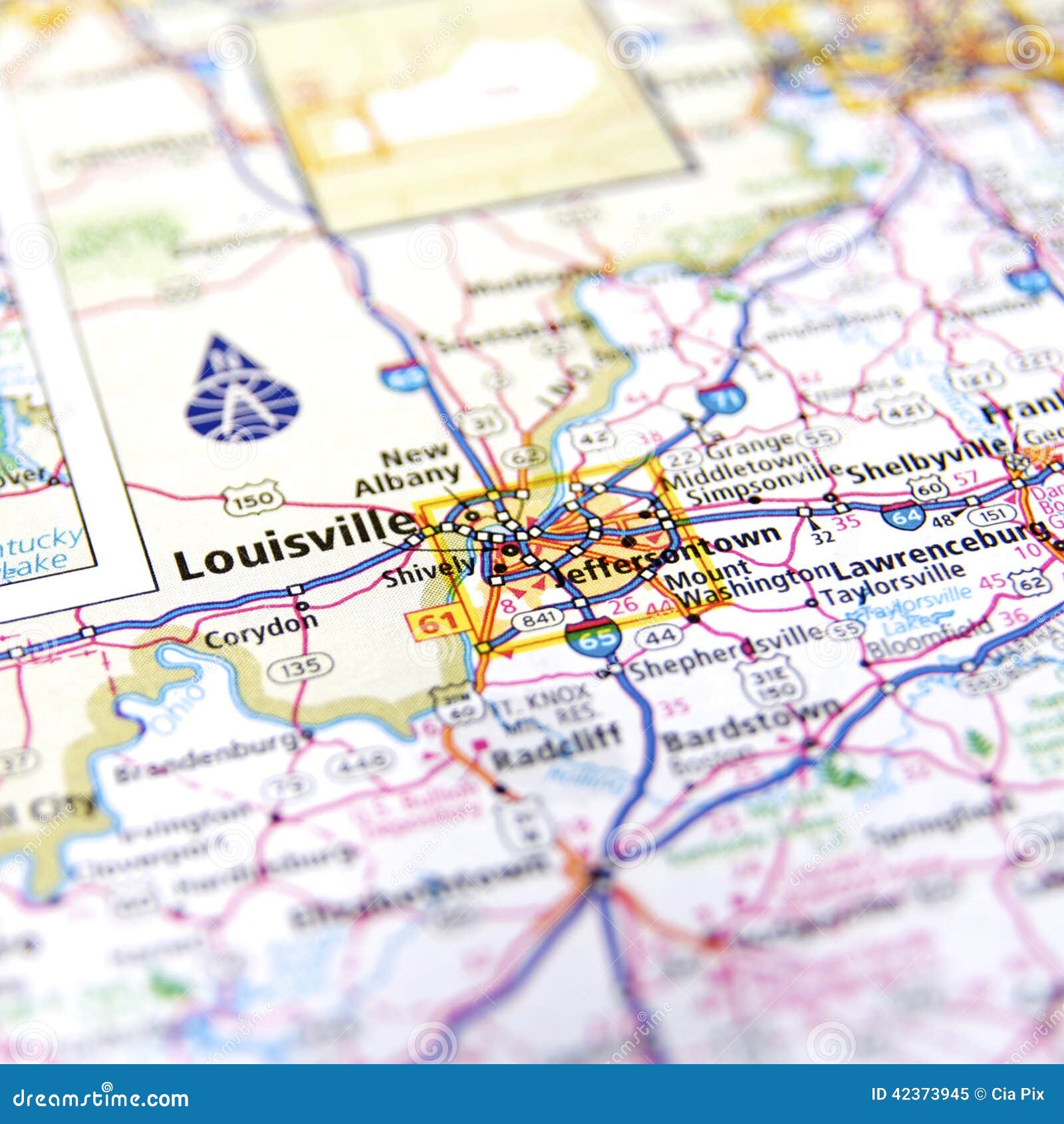 Mapa de Louisville imagen de archivo. Imagen de louisville - 42373945