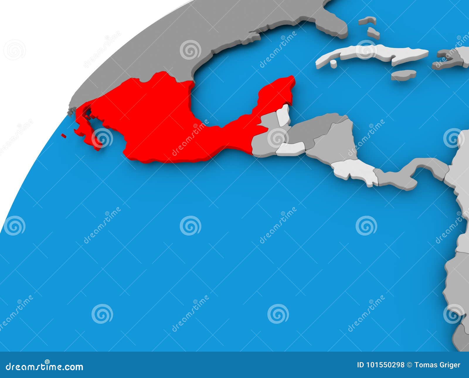 Mapa de México en rojo stock de ilustración. Ilustración de rinda ...