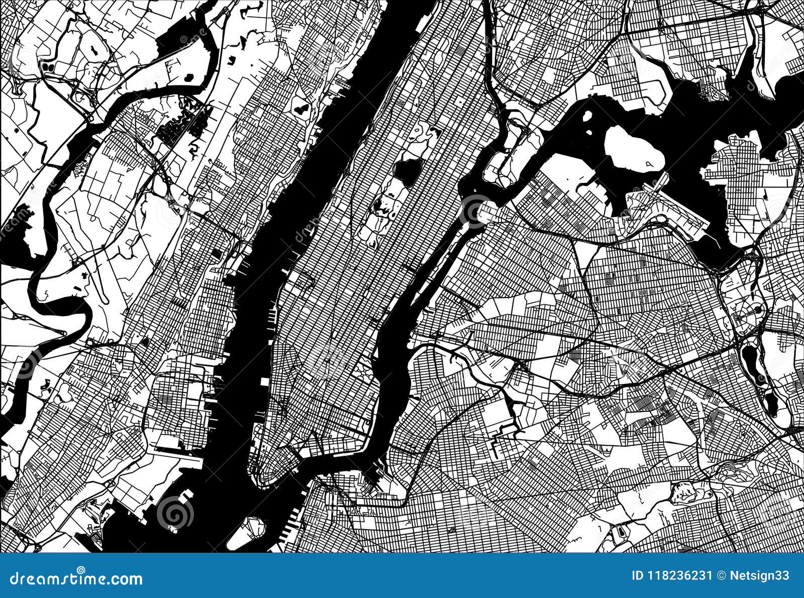 Mapa de Manhattan ilustración del vector. Ilustración de manzana ...