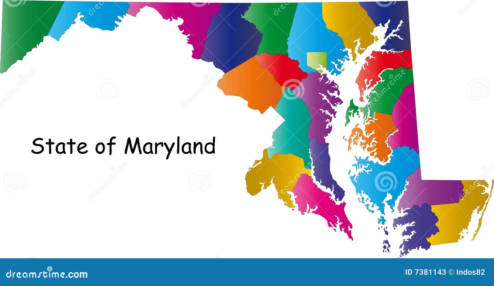 Mapa de Maryland ilustração do vetor. Ilustração de americano - 7381143