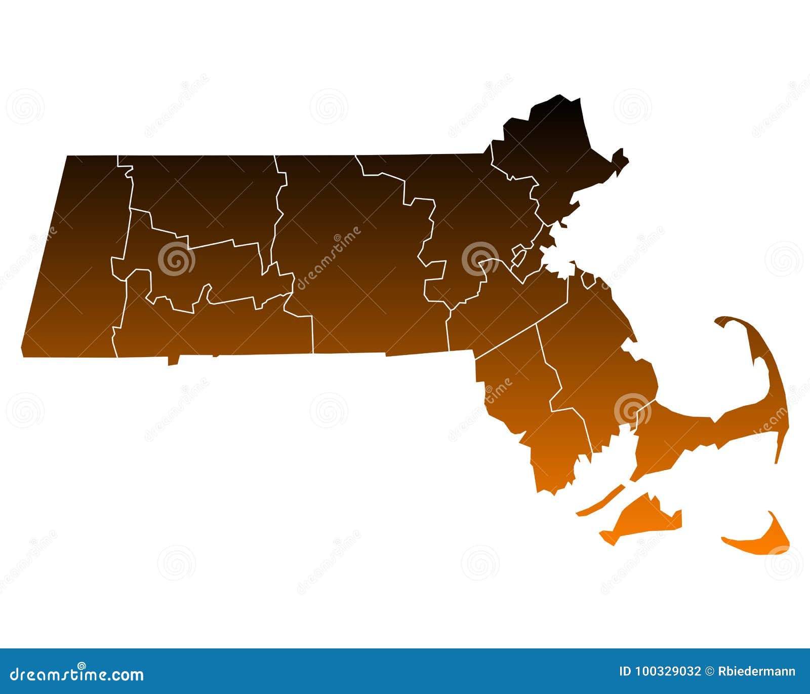 Mapa de Massachusetts ilustração do vetor. Ilustração de cartografia ...